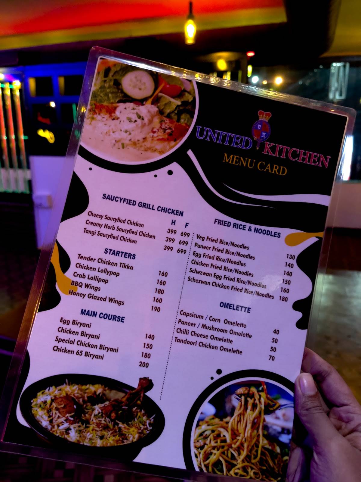 Menu at UNITED KITCHEN, Chennai, 2nd floor