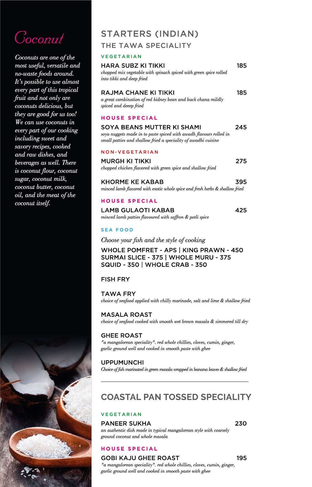 Menu at Urban House, Mangaluru