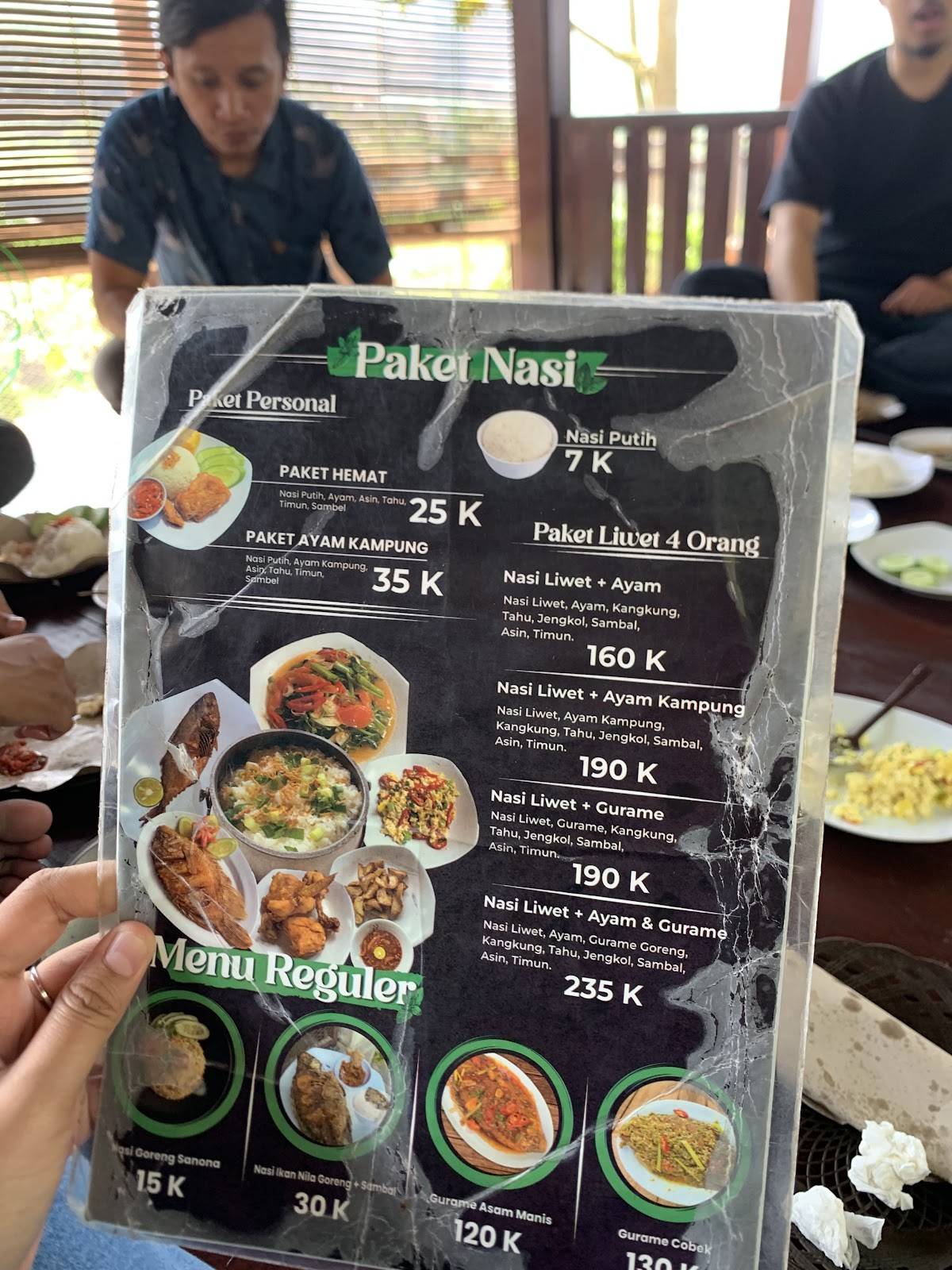Menu at Waroeng Gowes Sanona restaurant, Bandung