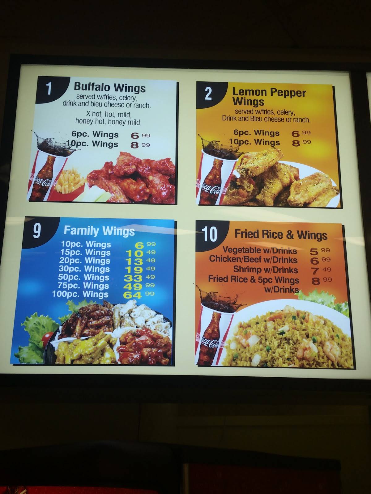 Menu at Wild Wings Station restaurant, Memphis