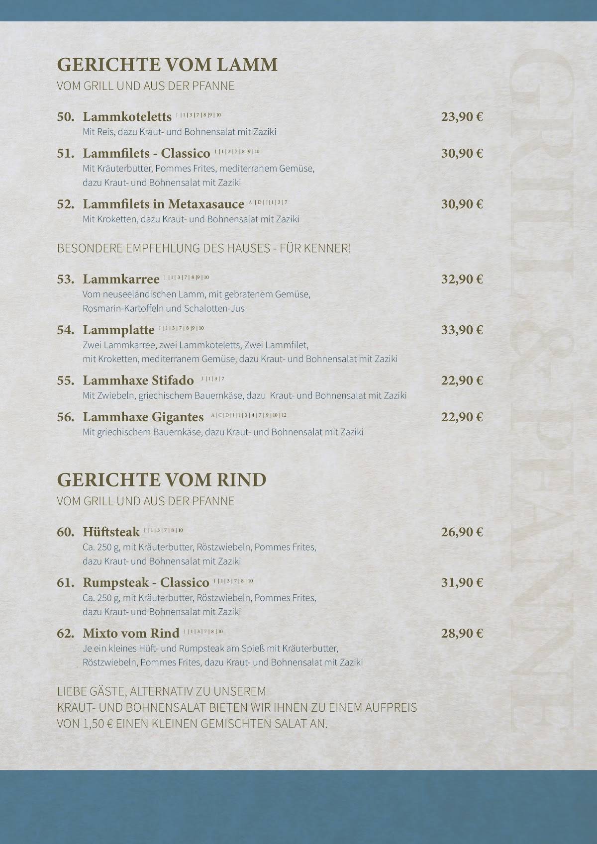 Speisekarte von Yamas - Oldenburg - griechisch mediterran restaurant ...