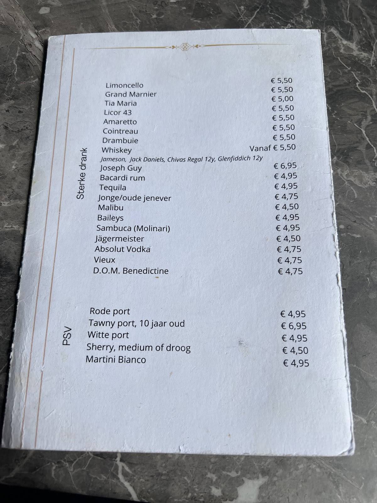 Menu at Restaurant de Sous-Chef - Lunch, diner en catering, Woudenberg