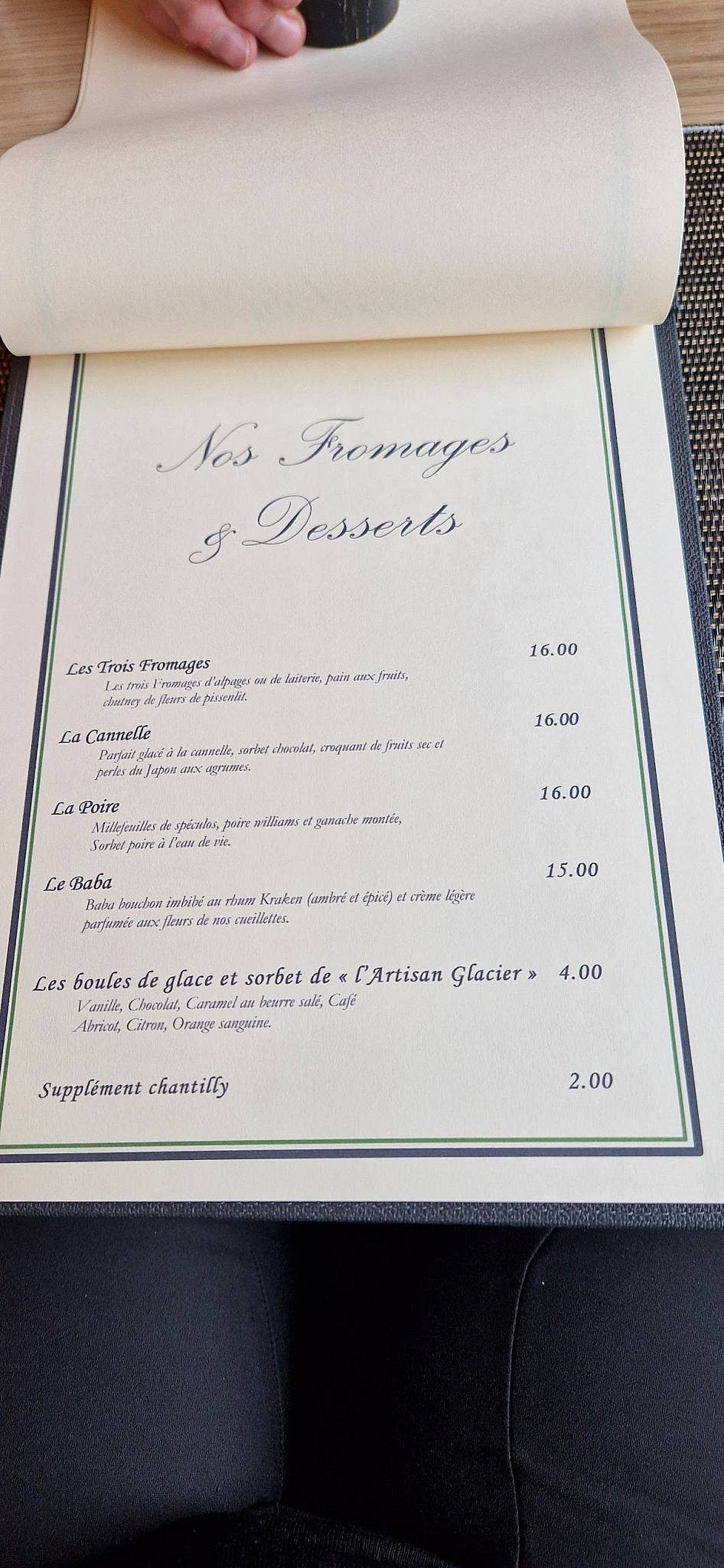 Menu at Restaurant des Pléiades, Blonay, Sent. des Planètes 16