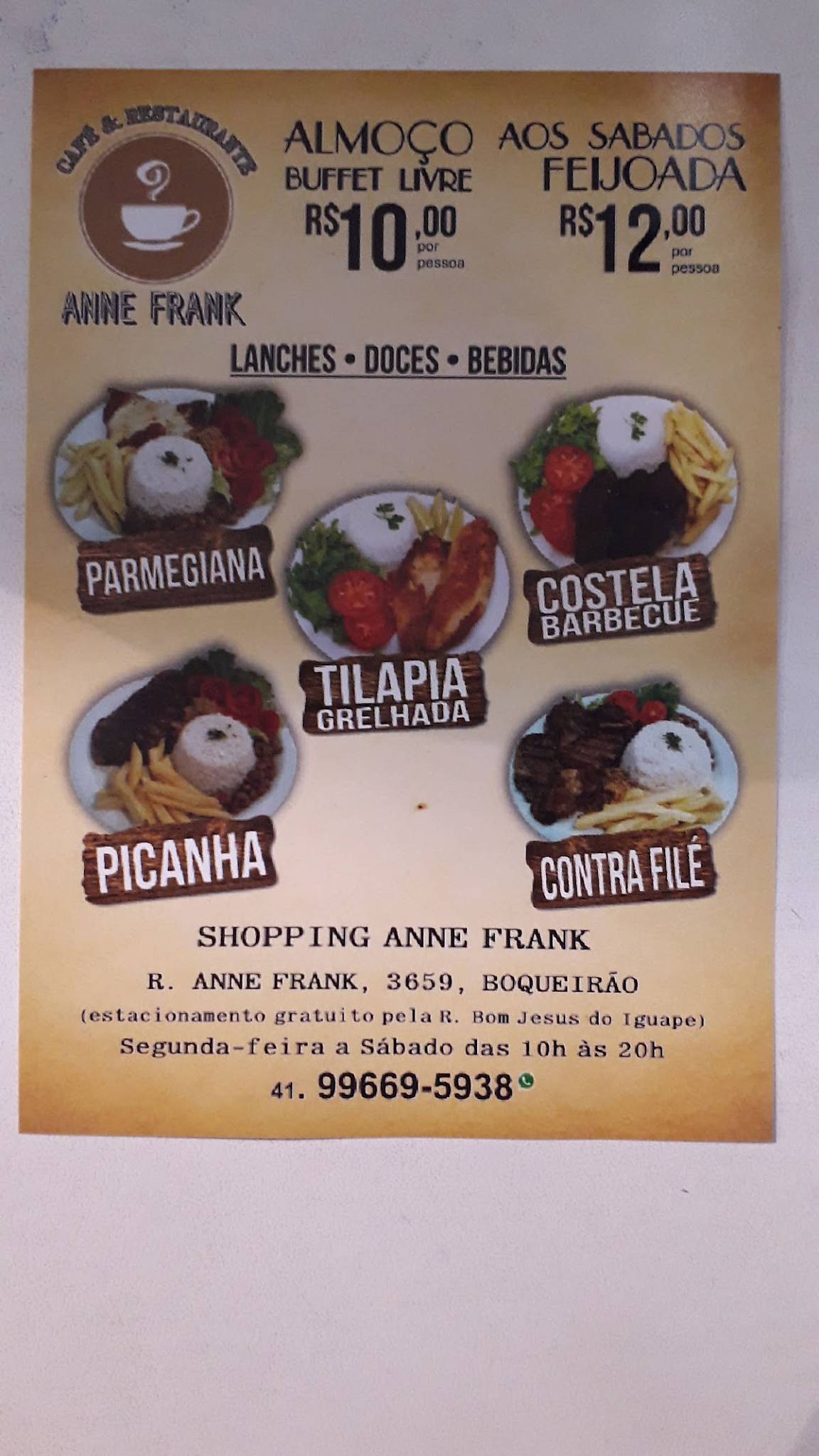 Menu em Restaurante Anne Frank, Curitiba