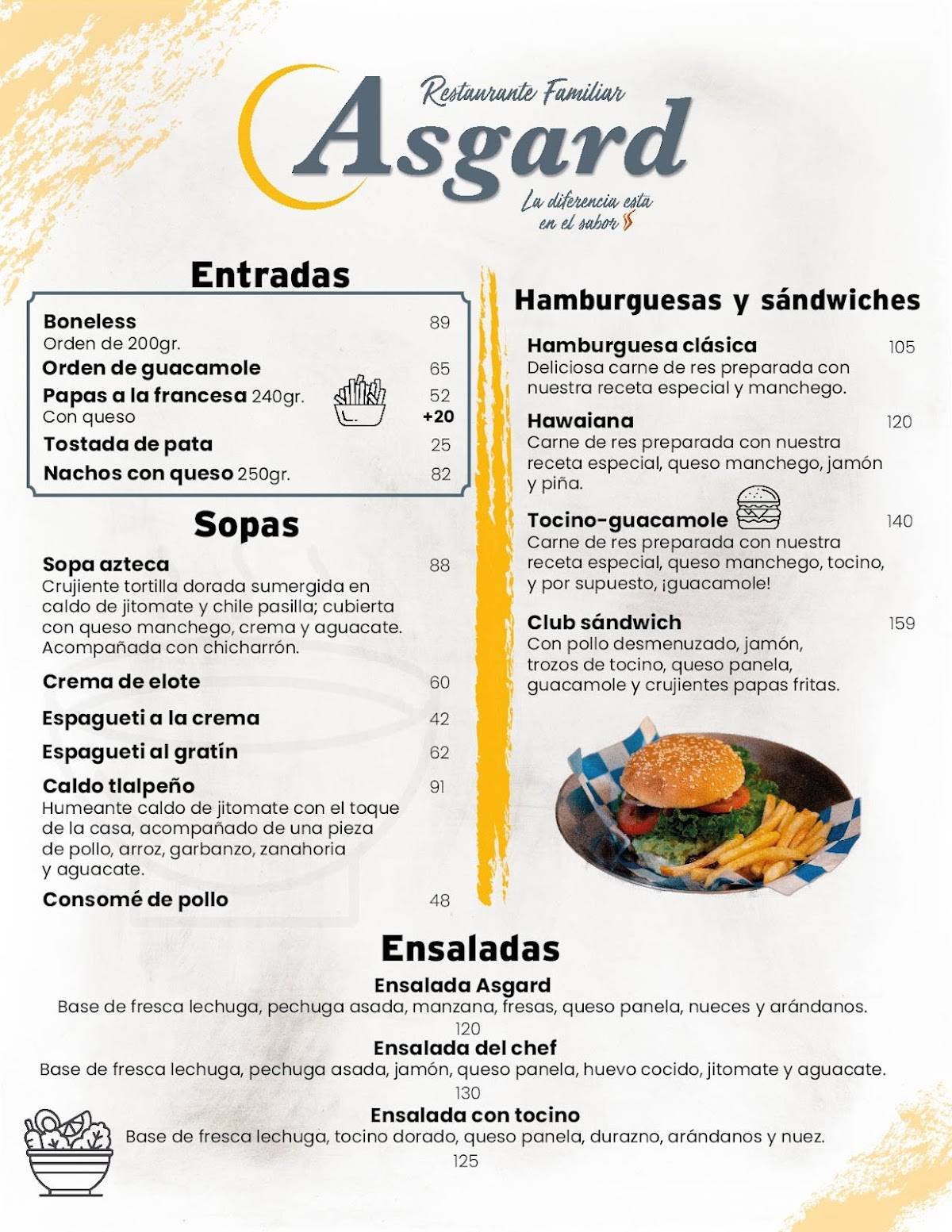 Carta de Restaurante Asgard, Tecámac de Felipe Villanueva