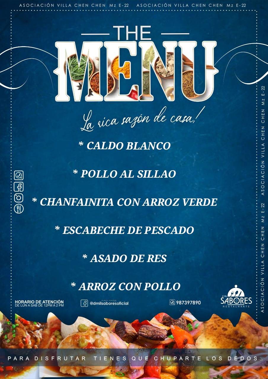 Menu at Restaurante "D' Mil Sabores", Moquegua