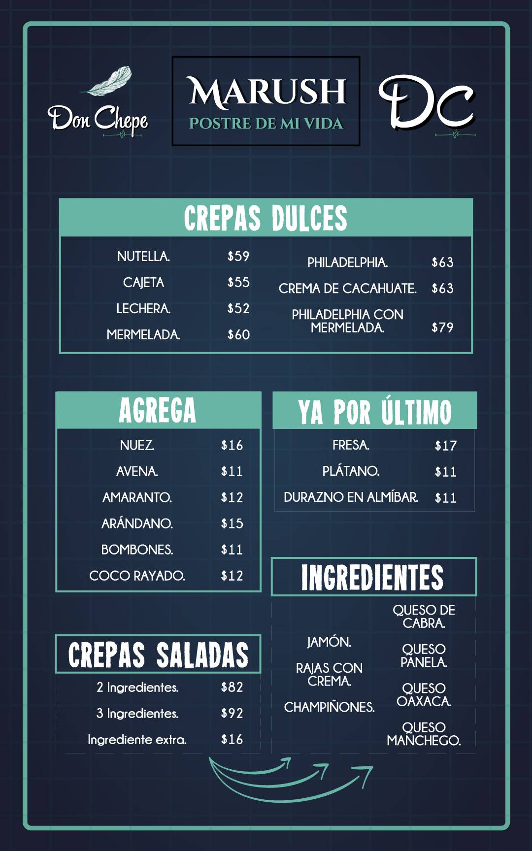 Carta de Restaurante "Don Chepe", Metepec