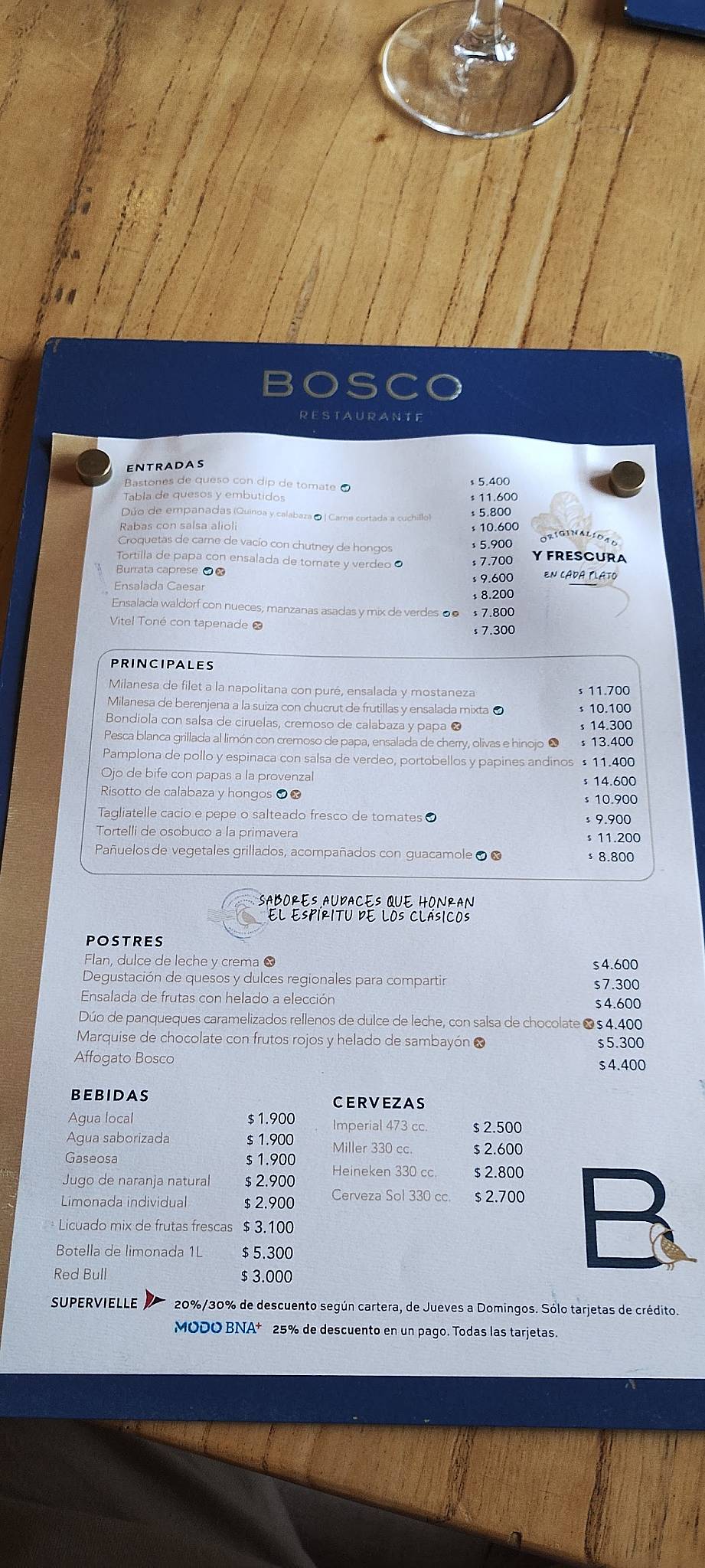 Menu at Restaurante Golf Club Andino, Argentina