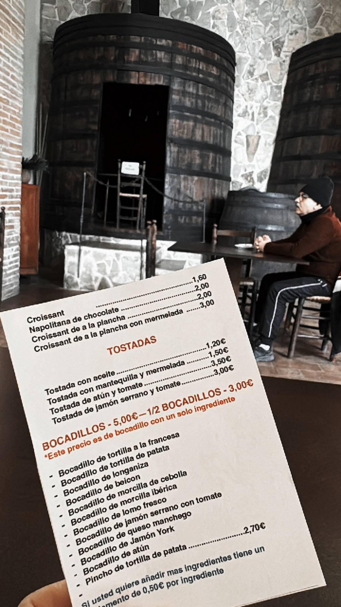 Carta de Restaurante La Bodega Don Gil, España
