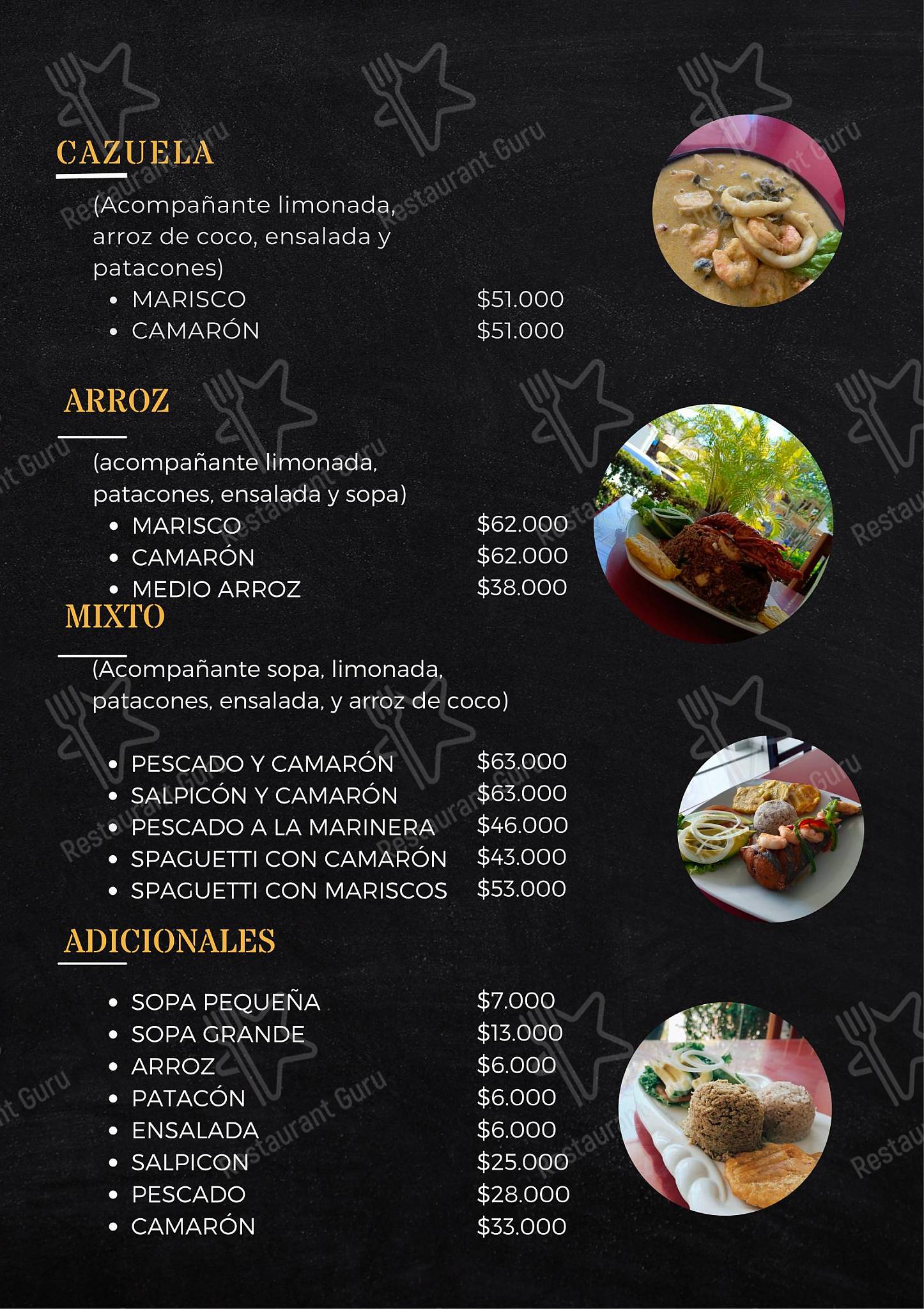 Carta de Restaurante Las Mellas Cartagena, Cartagena, Pasacaballos cra ...