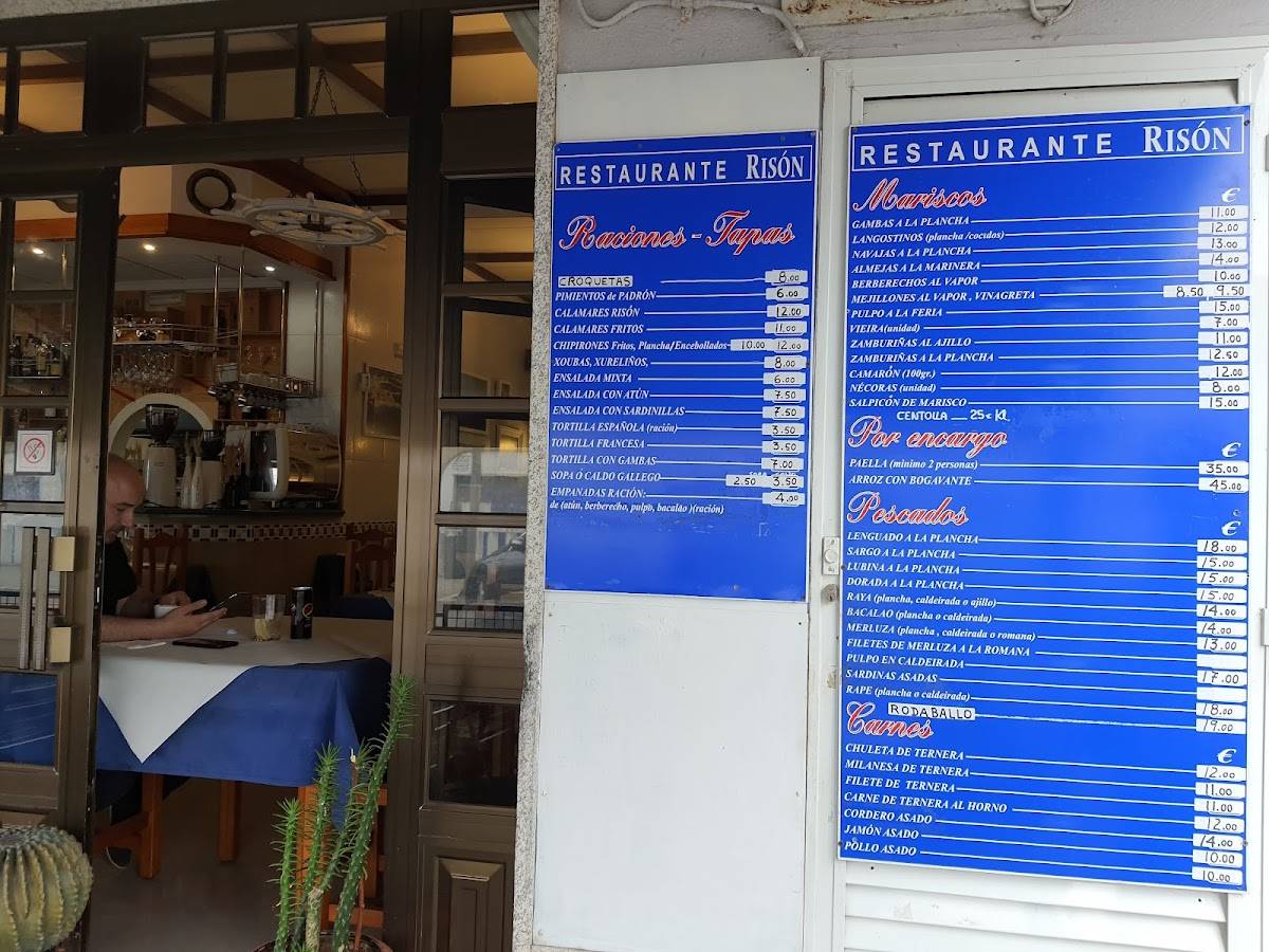 Carta de Restaurante O Rison, Sanjenjo
