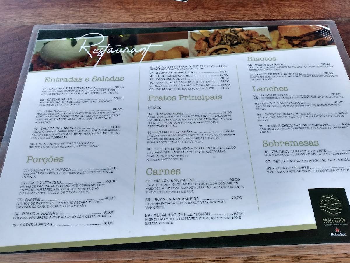 Menu em Beach Club Praia Verde Heineken, Guarujá