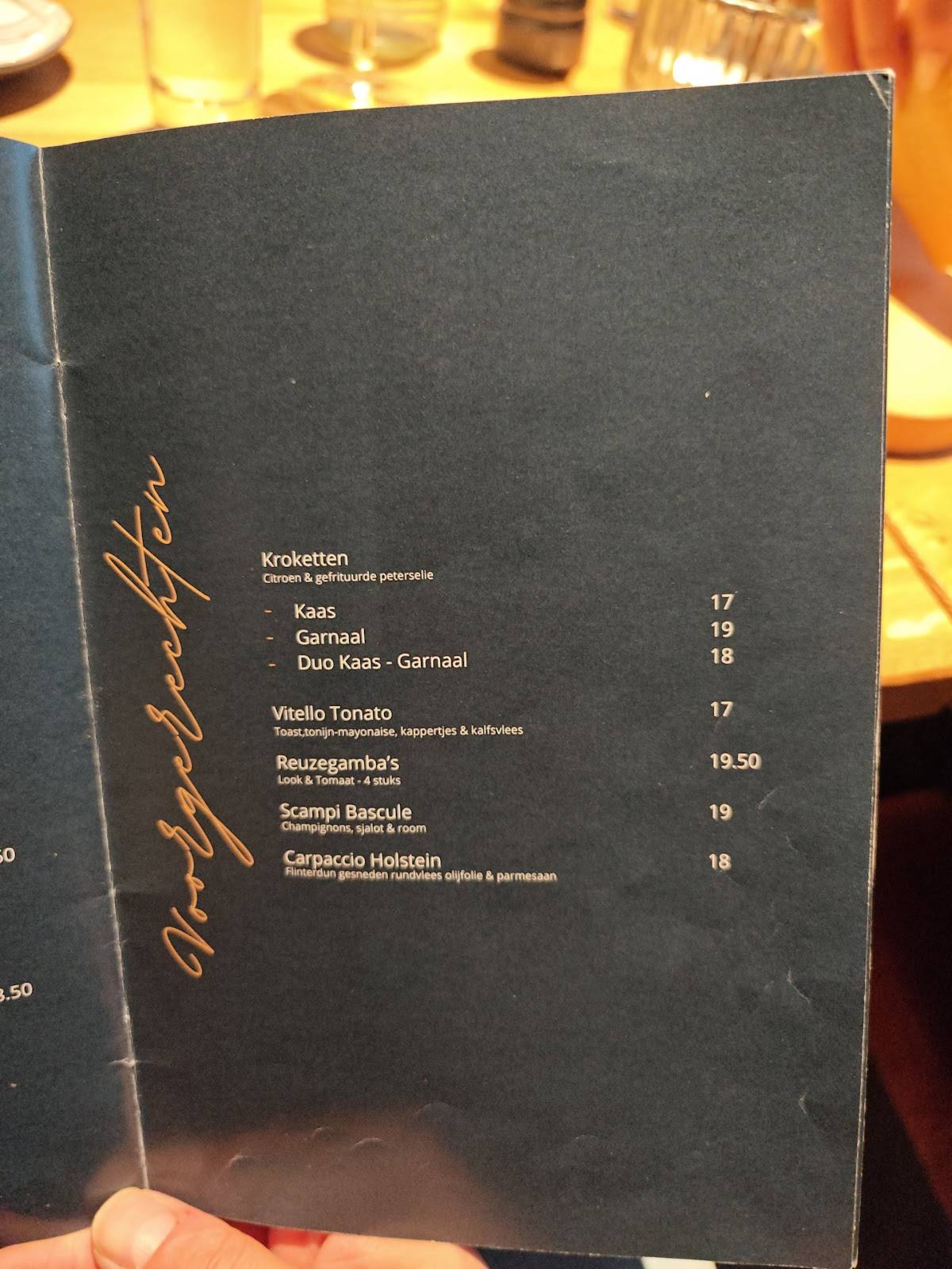 Menu at Resto Bascule restaurant, Asse