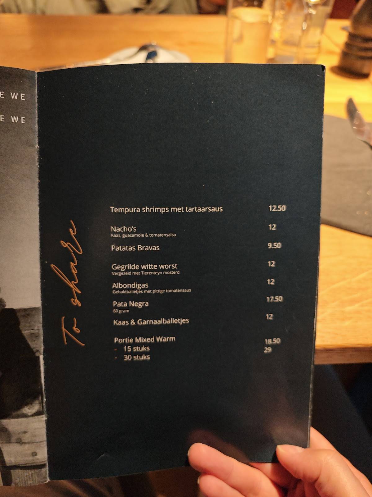Menu at Resto Bascule restaurant, Asse