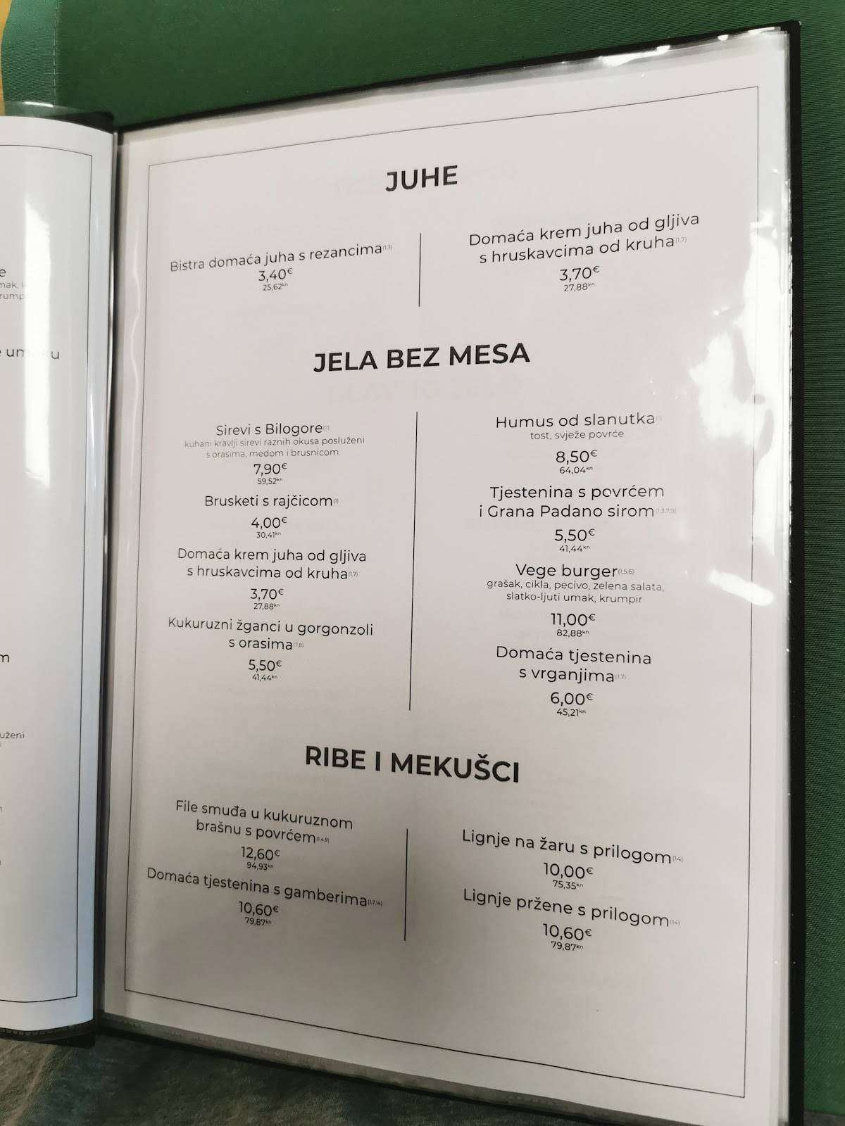 Menu at Restoran i sobe Vinarija Coner restaurant, Jabučeta