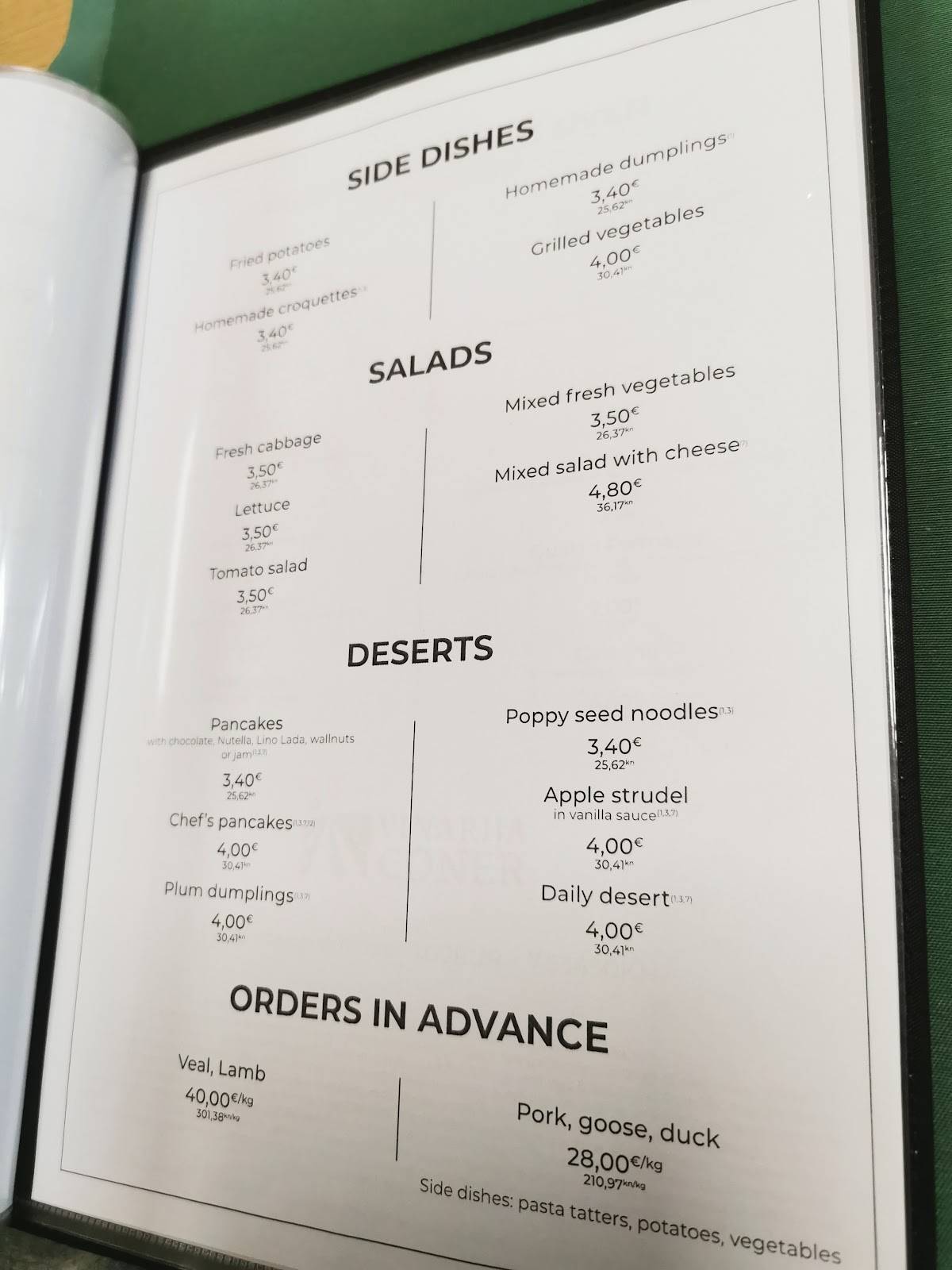 Menu at Restoran i sobe Vinarija Coner restaurant, Jabučeta