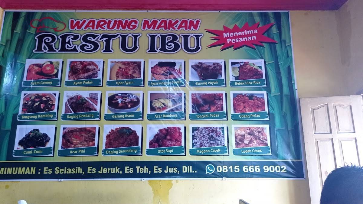 Carta del restaurante Restu Ibu, Batang