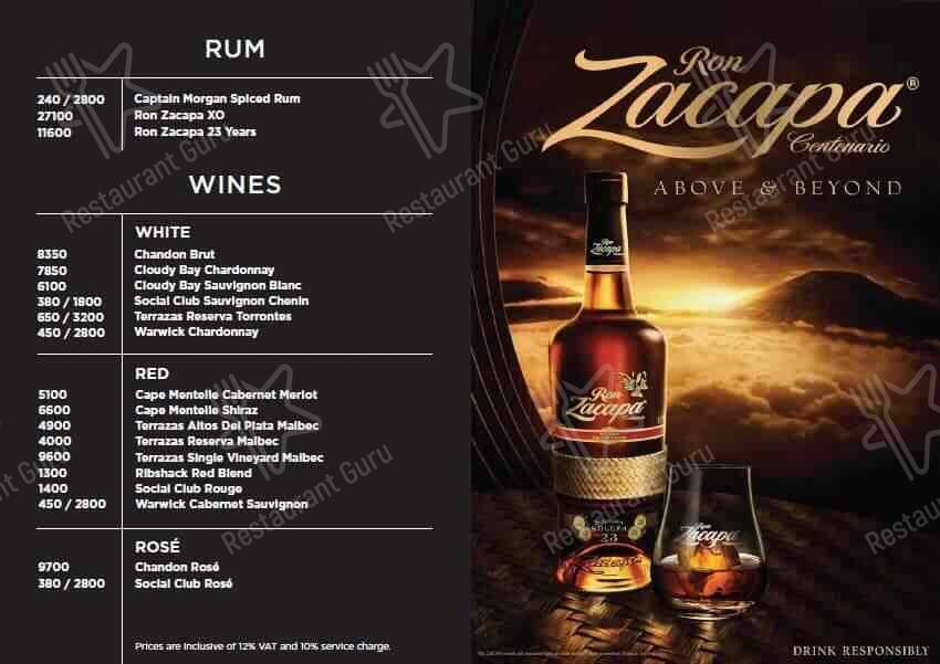 Menu at Revel at The Palace pub & bar, Taguig