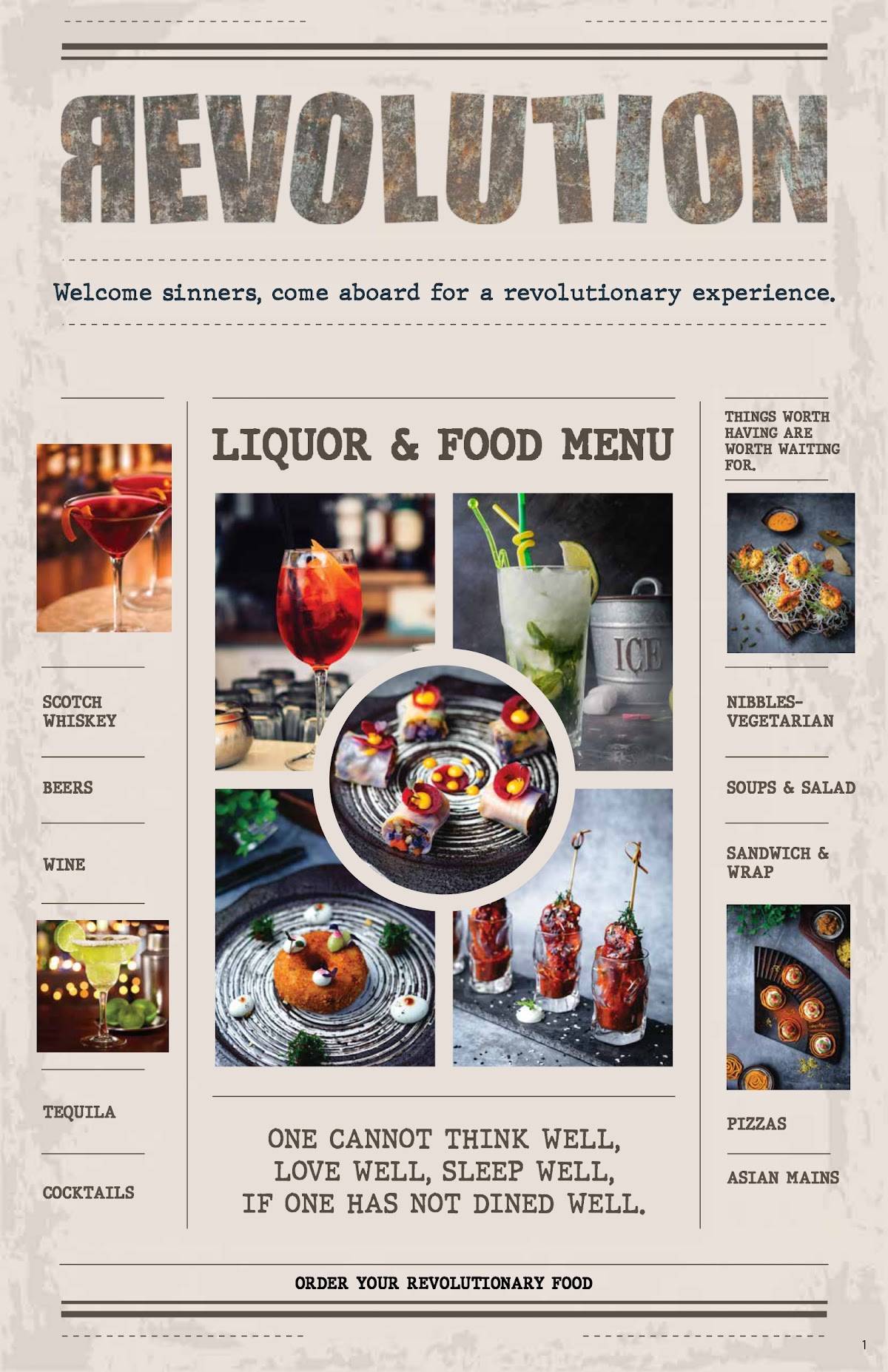 Menu at Revolution, Indore, Ground floor Apollo Premier