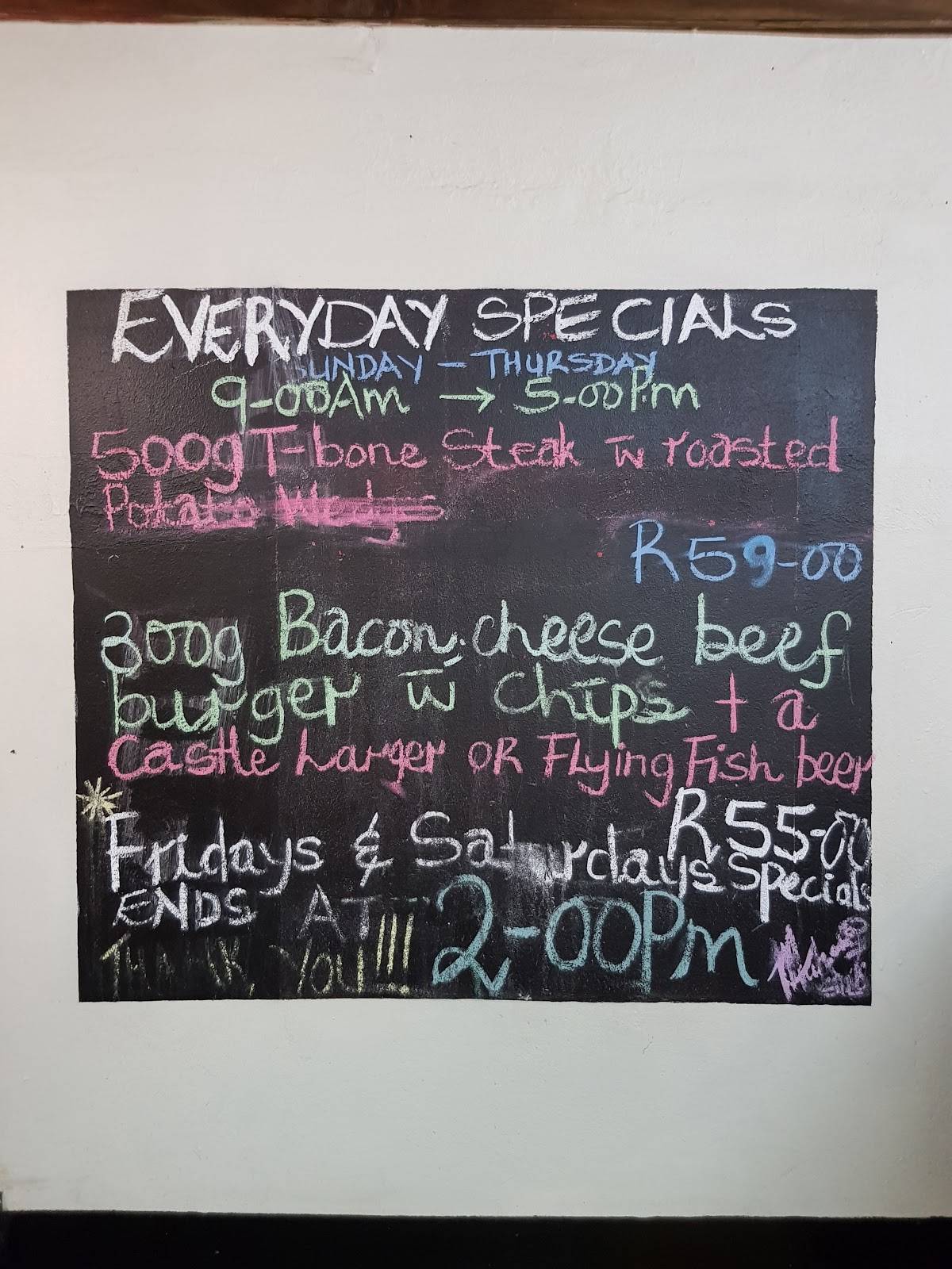 Menu at Ridgeback Village Restaurant, Pretoria, 129 South St