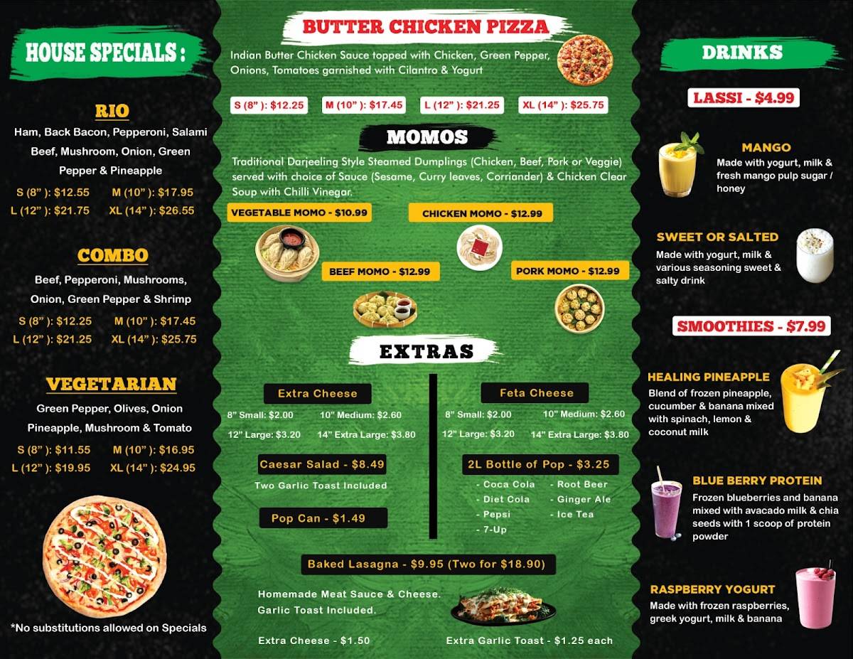 Menu at Rio Pizza Temple pizzeria, Calgary, Temple Dr NE #111