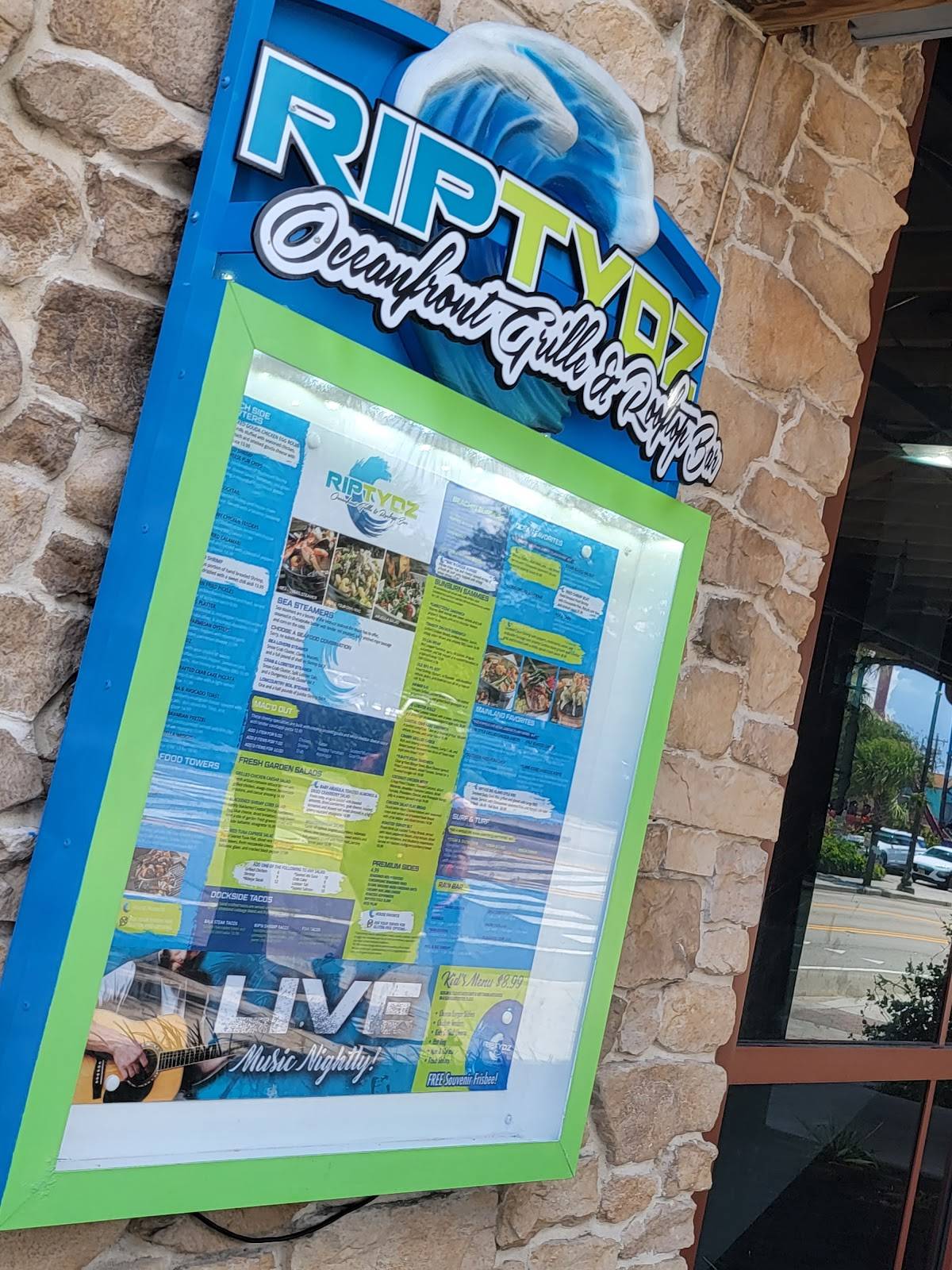 Menu at RipTydz Oceanfront Grille & Rooftop Bar, Myrtle Beach, N Ocean Blvd