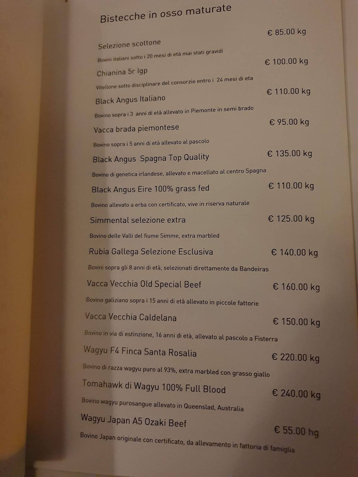 Menu at Ristorante I Due Cippi dal 1976, Saturnia