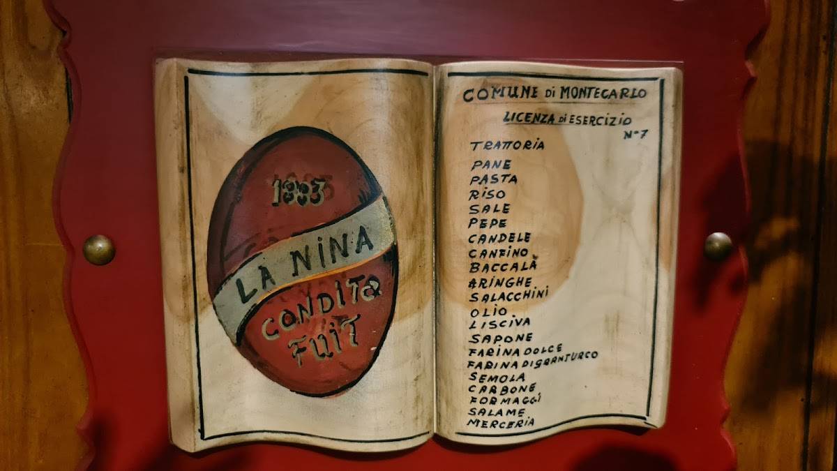 Speisekarte von Ristorante La Nina, Montecarlo, Via di S. Martino