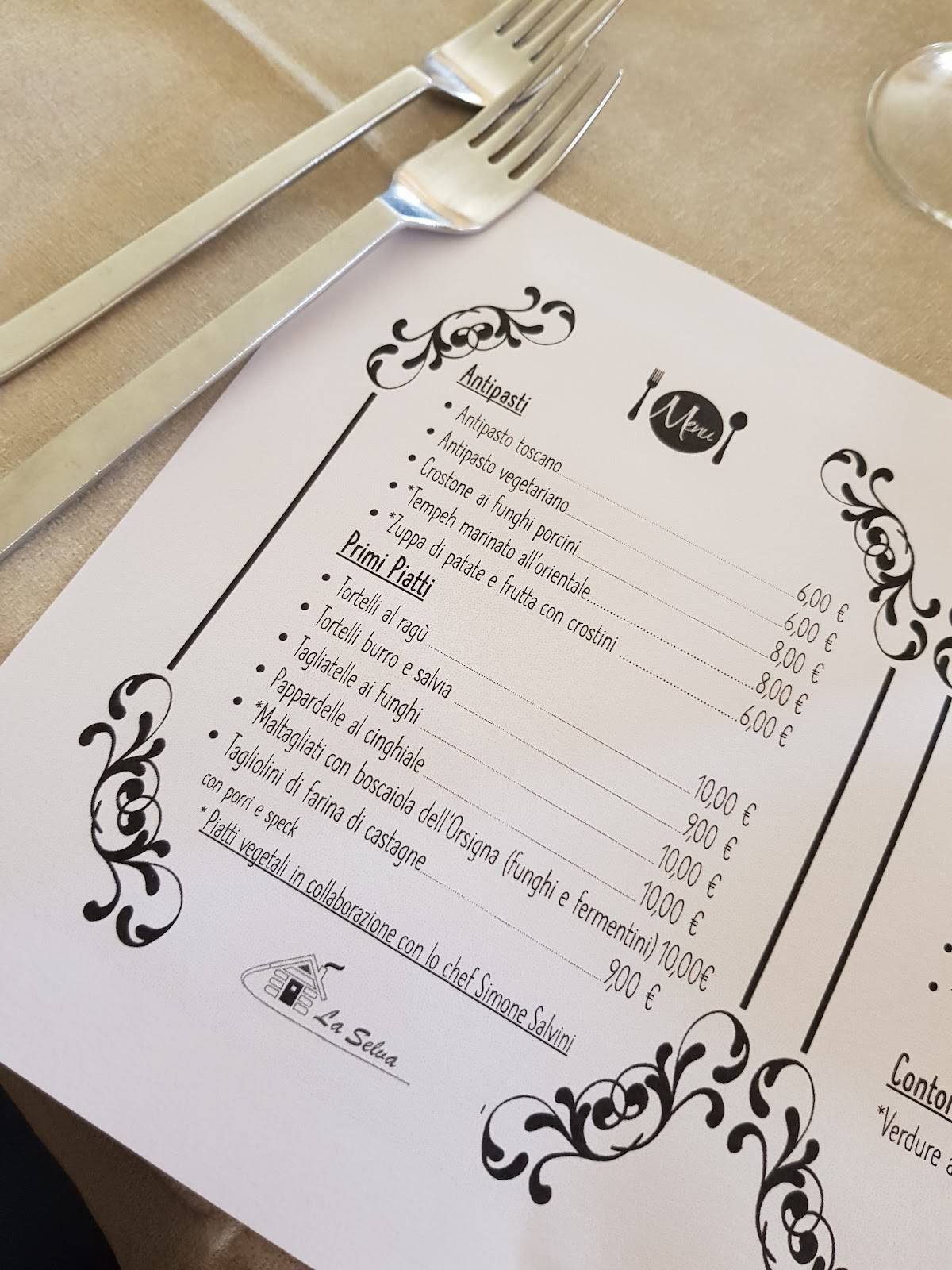 Carta de Ristorante La Selva, Orsigna