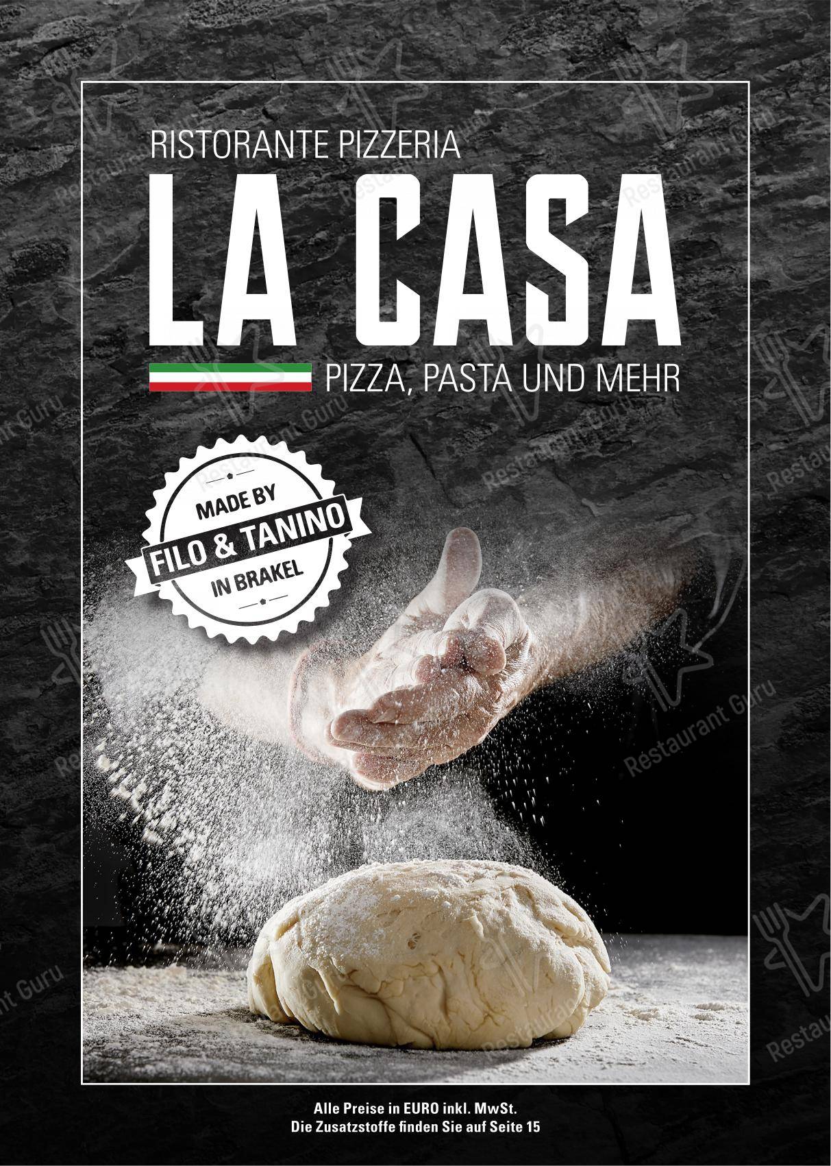 Speisekarte von Ristorante Pizzeria La Casa Brakel, Brakel