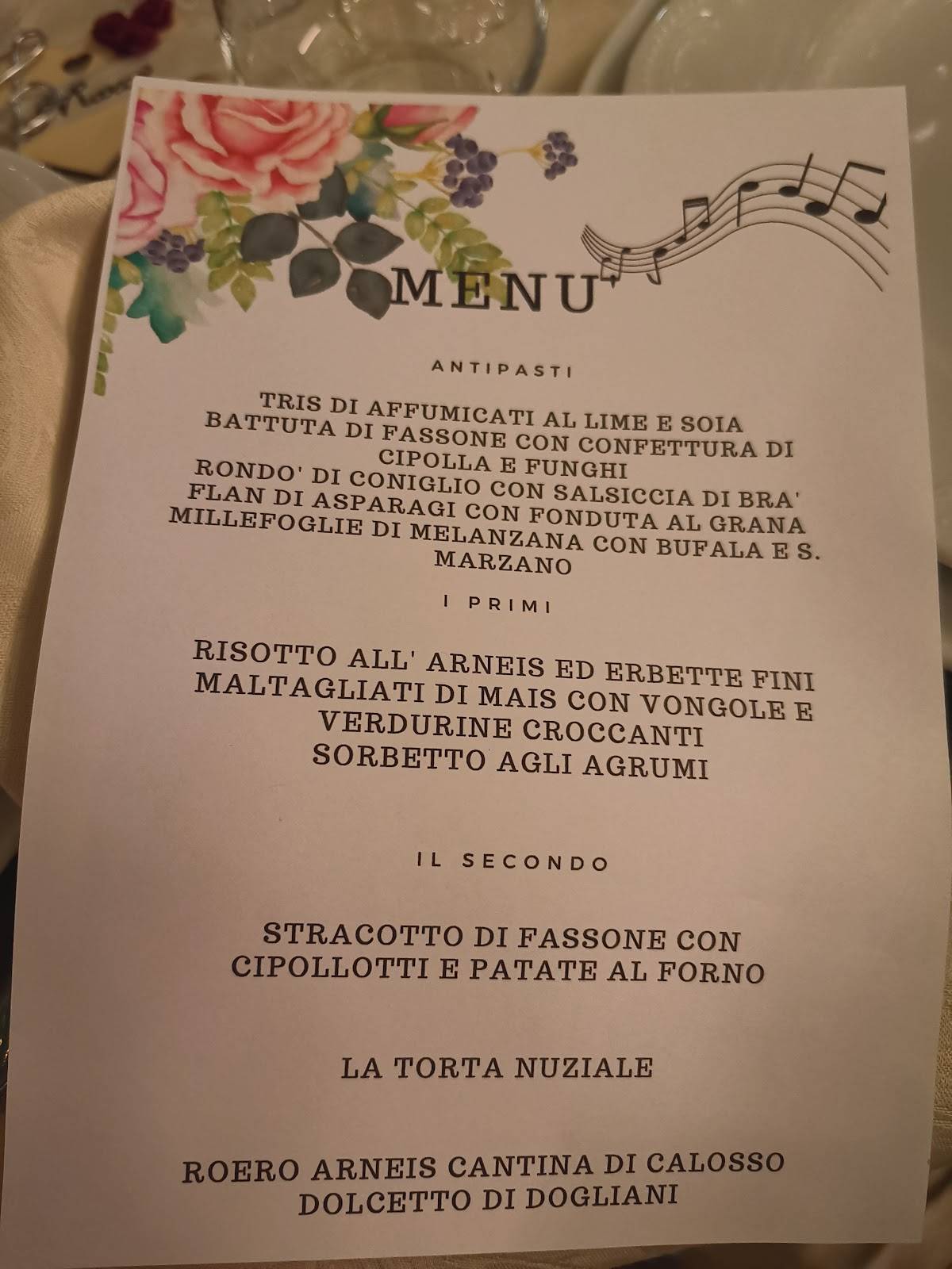 Menu da La Vià ristorante, Cavour