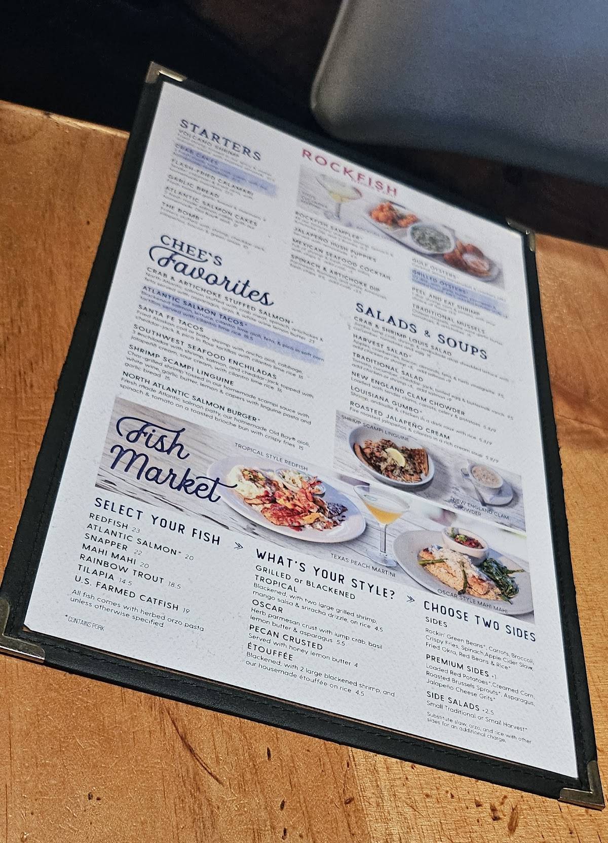 Menu at Rockfish Seafood & Grill restaurant, McKinney
