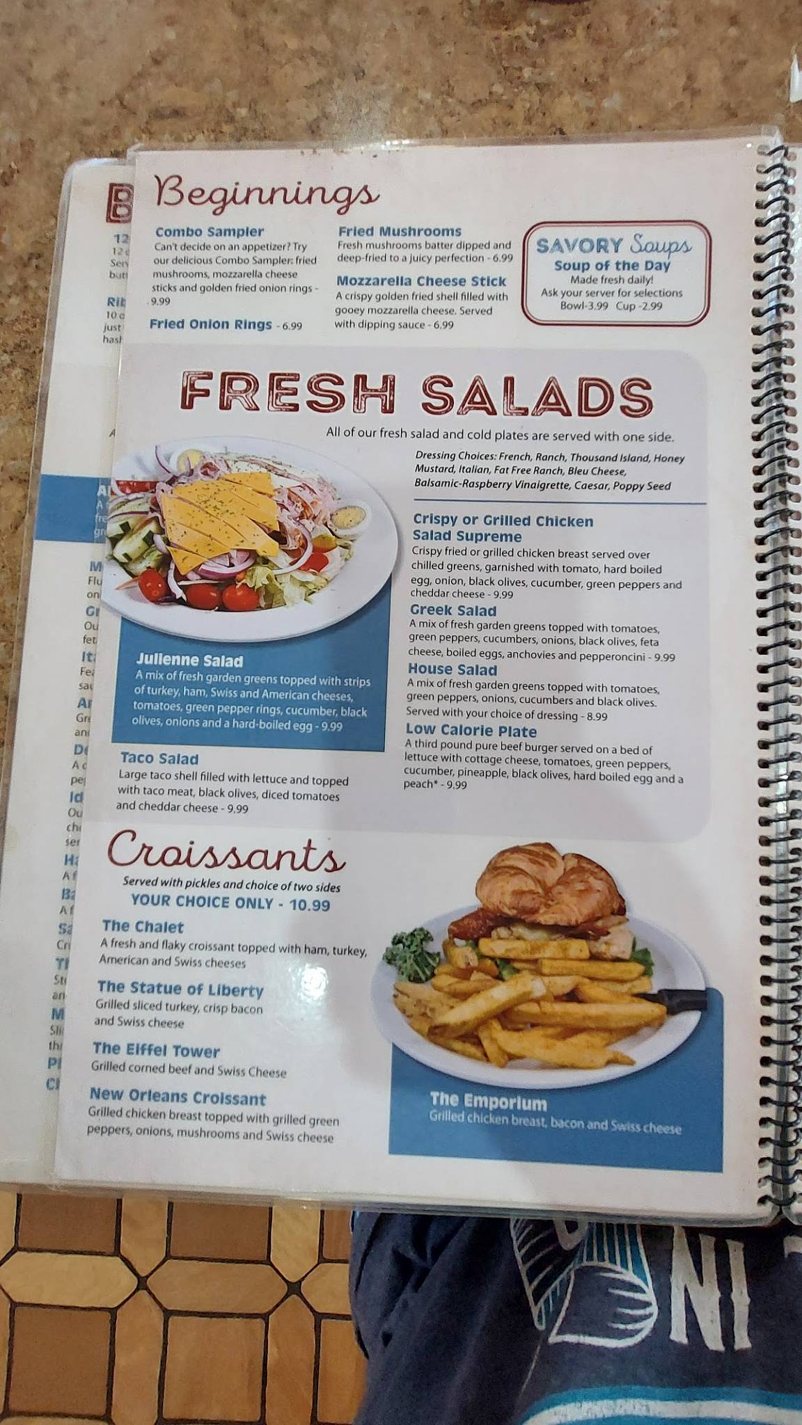 Menu at Benjamin's Family Restaurant (Pastime Cafe), Rockville