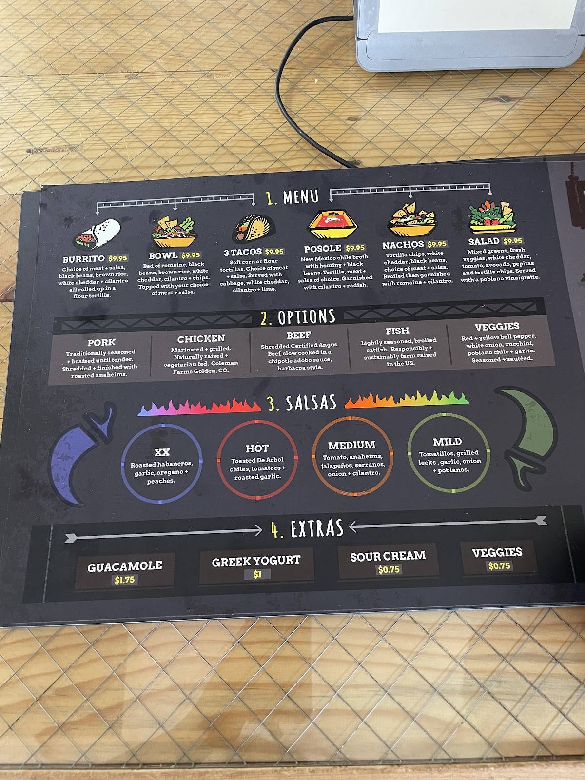 Menu at Rodeo Mexican Kitchen restaurant, Houghton