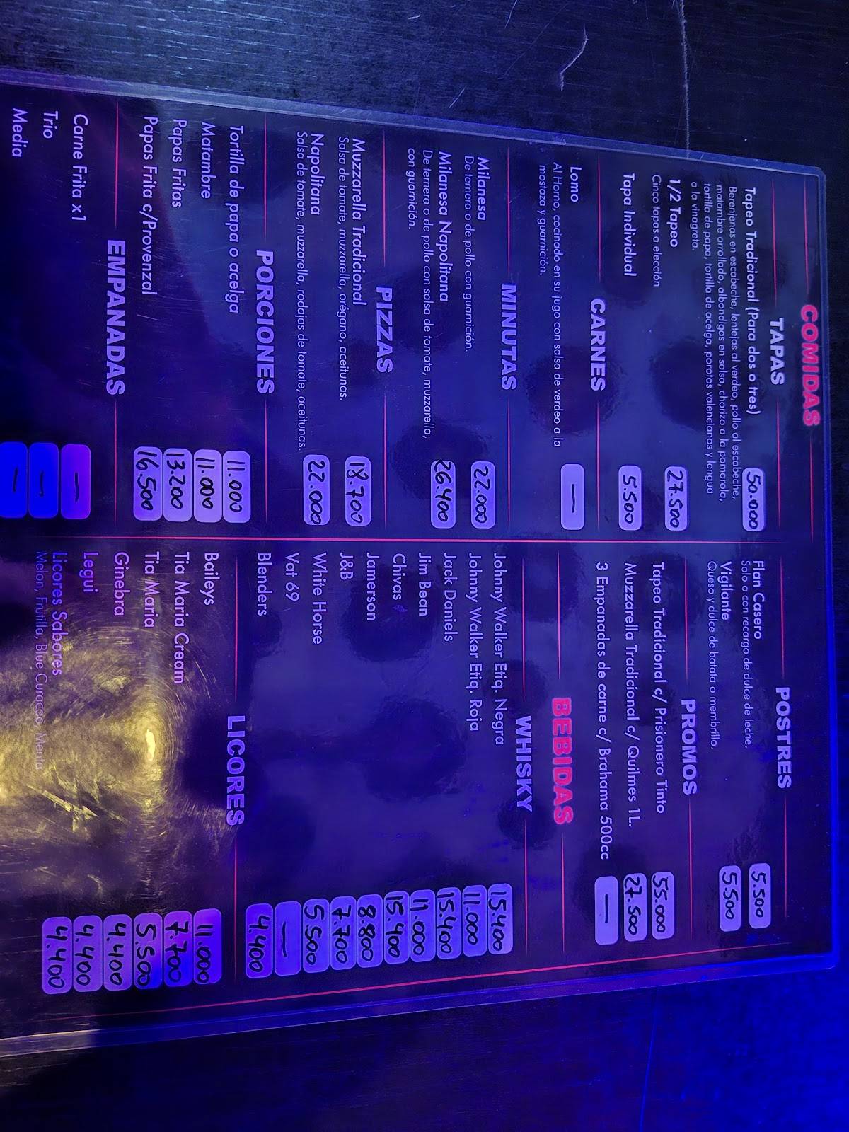Carta de Rodney Bar, Buenos Aires