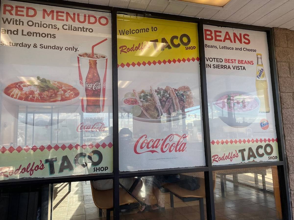 Menu at Rodolfo's Taco Shop restaurant, Sierra Vista