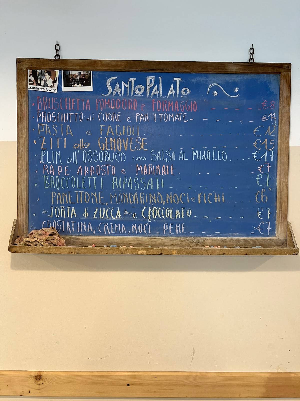 Menu da SantoPalato ristorante, Roma
