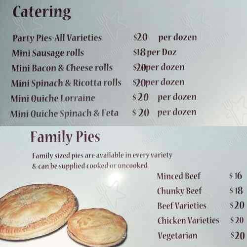 Menu at Romeos Pie Cafe, St Leonards, 3/201 Pacific Hwy