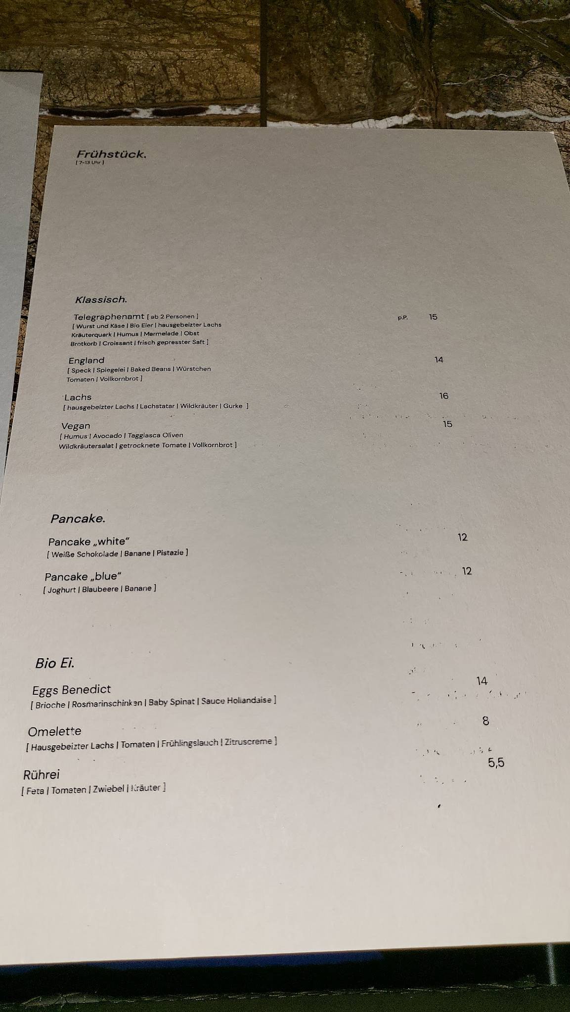 Speisekarte von Root Bistro & Bar, Berlin