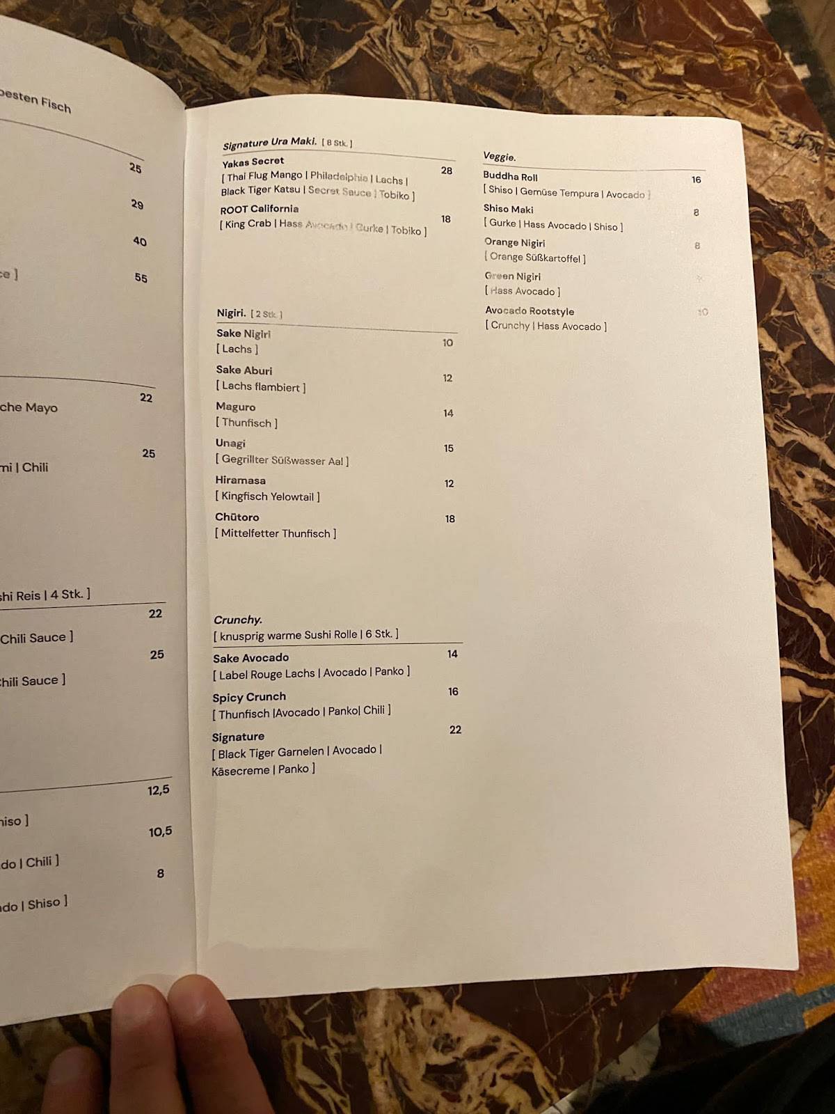 Speisekarte von Root Bistro & Bar, Berlin