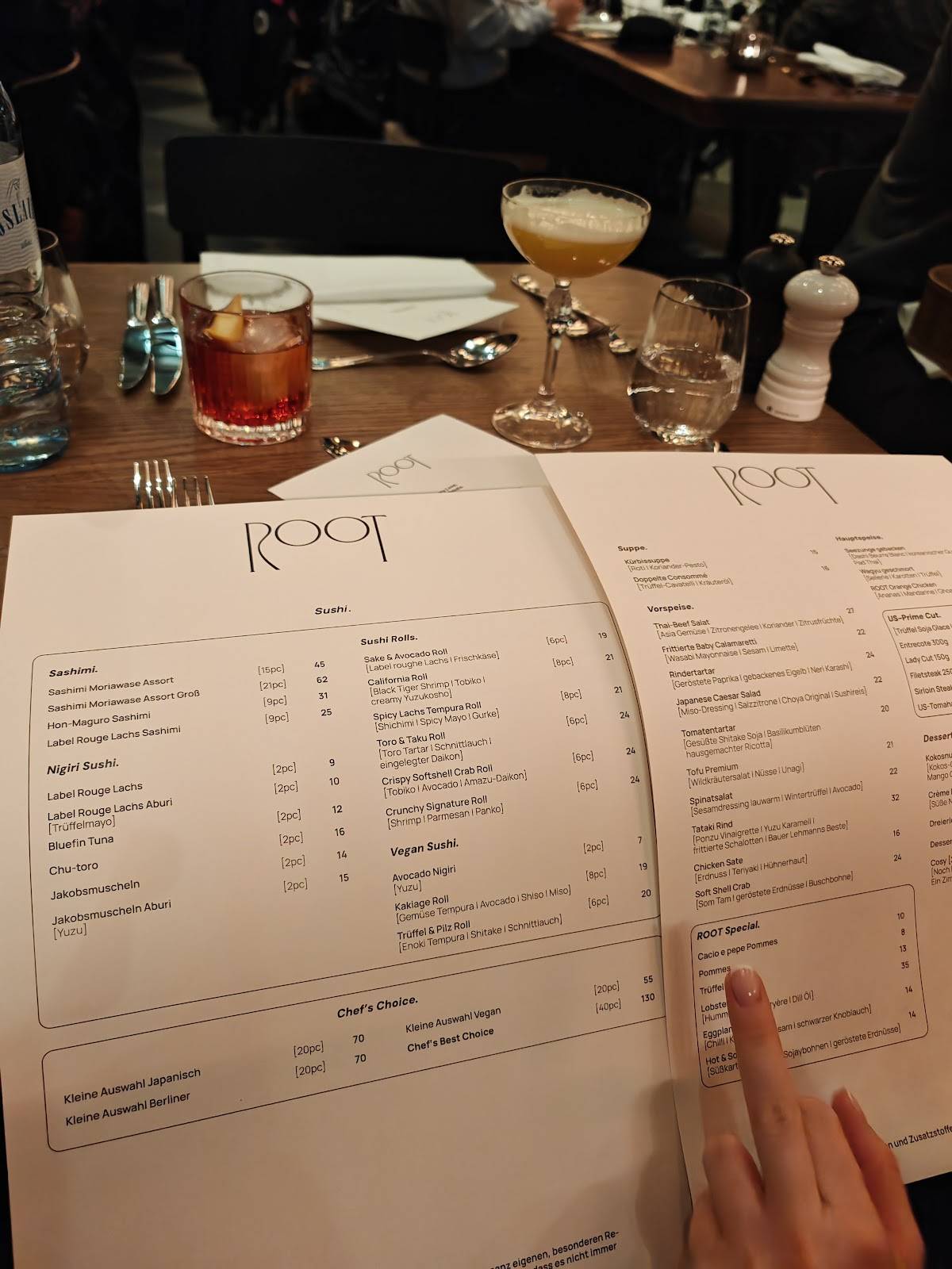 Spannende Root Restaurant Berlin Speisekarte Bild