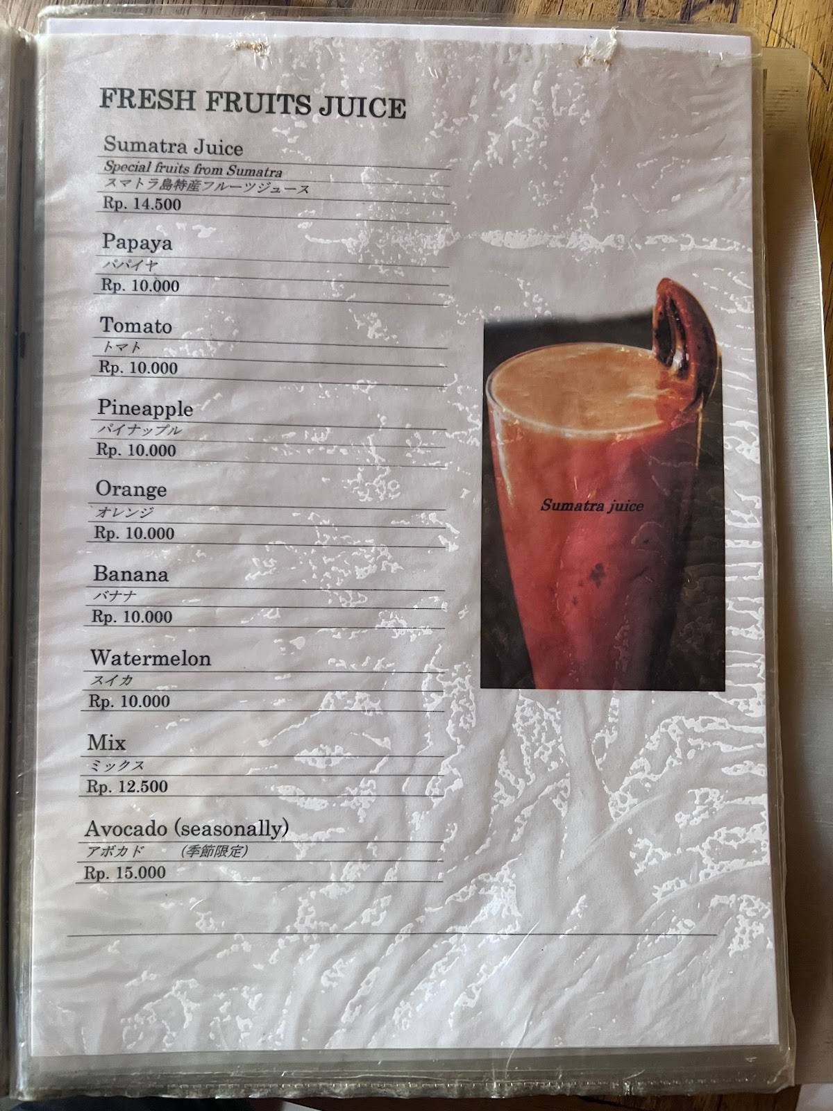 Menu at Roti Canai & Teh Tarik Warung Bunana cafe, Kuta Selatan, Jl ...
