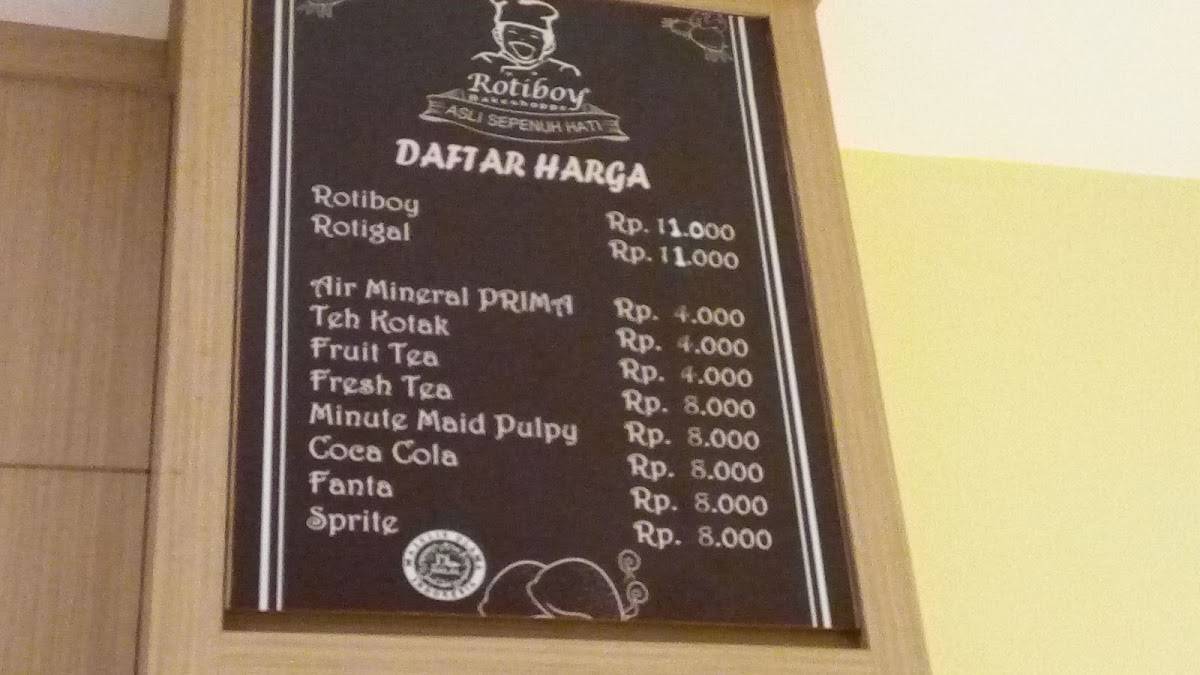 Menu at RotiBoy - Paragon City Mall Semarang restaurant, Semarang