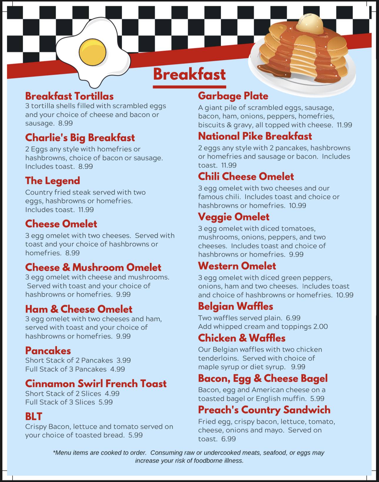 Menu at Route 40 Classic Diner restaurant, Grindstone