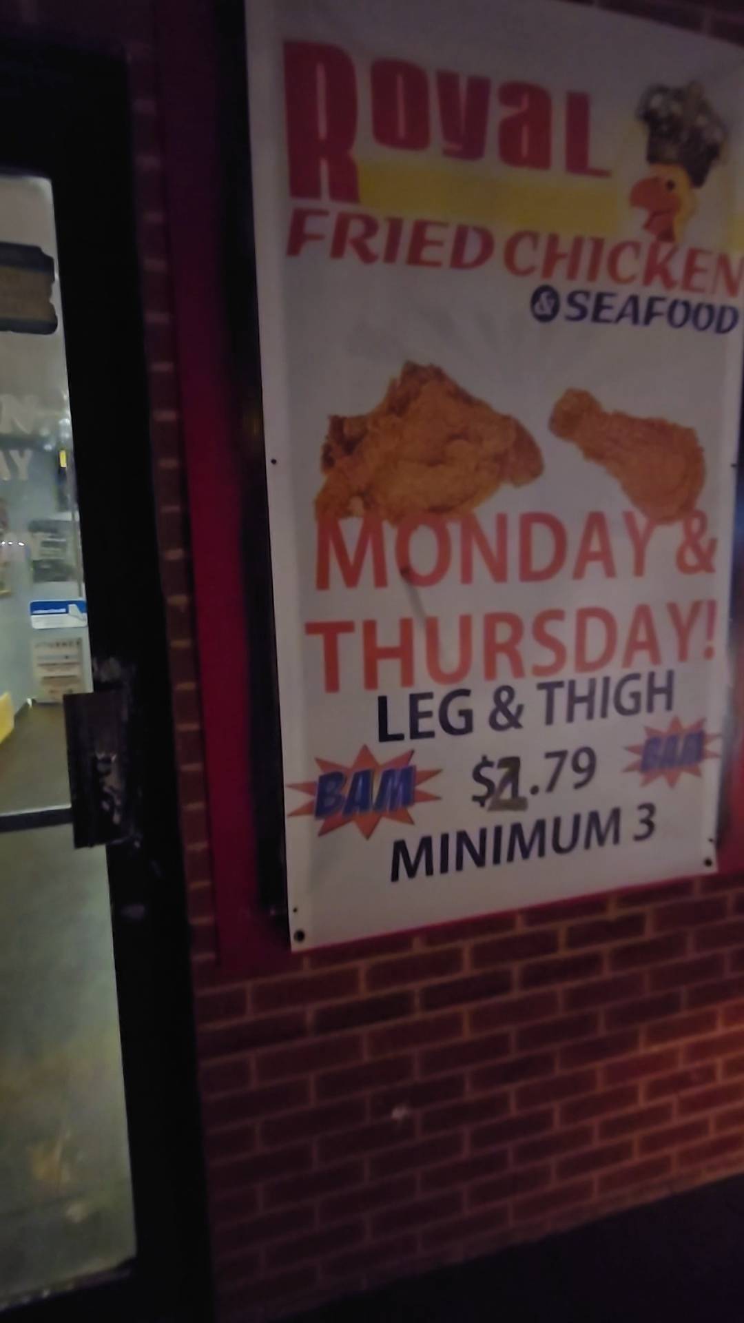 Menu at Royal Fried Chicken restaurant, Cedar Hill