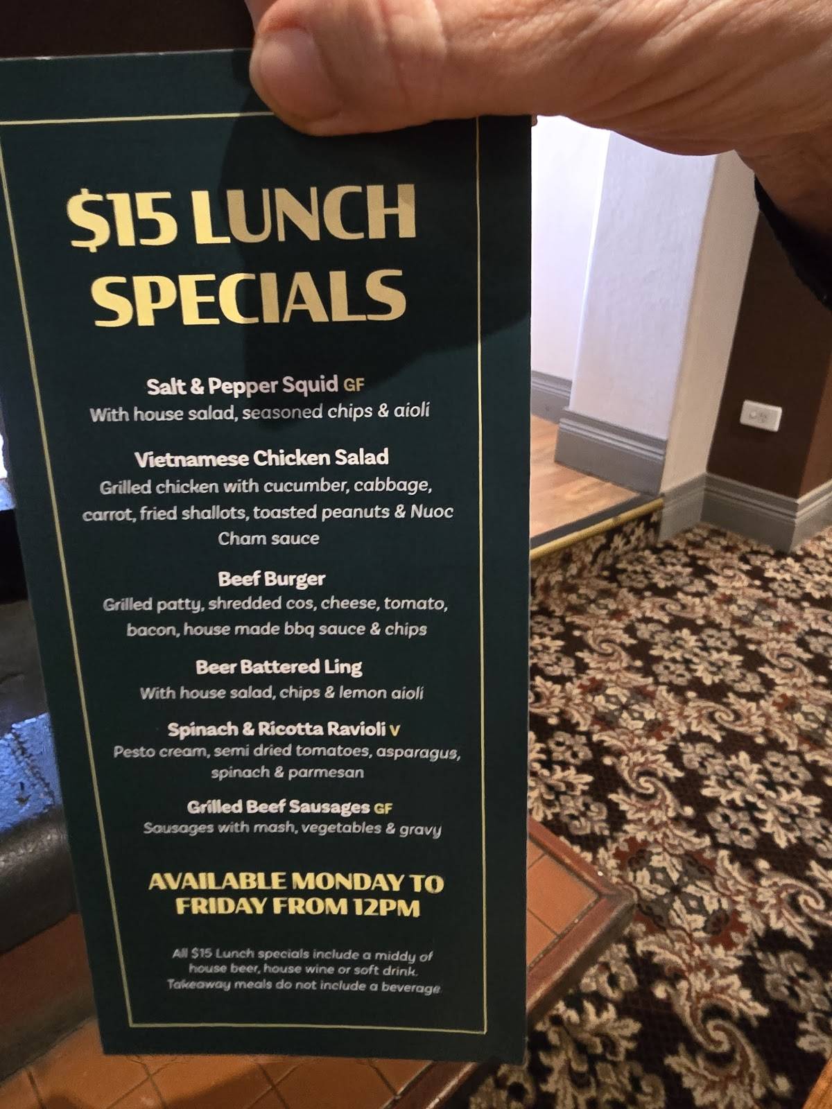 Menu at Royal Hotel-Motel pub & bar, Singleton