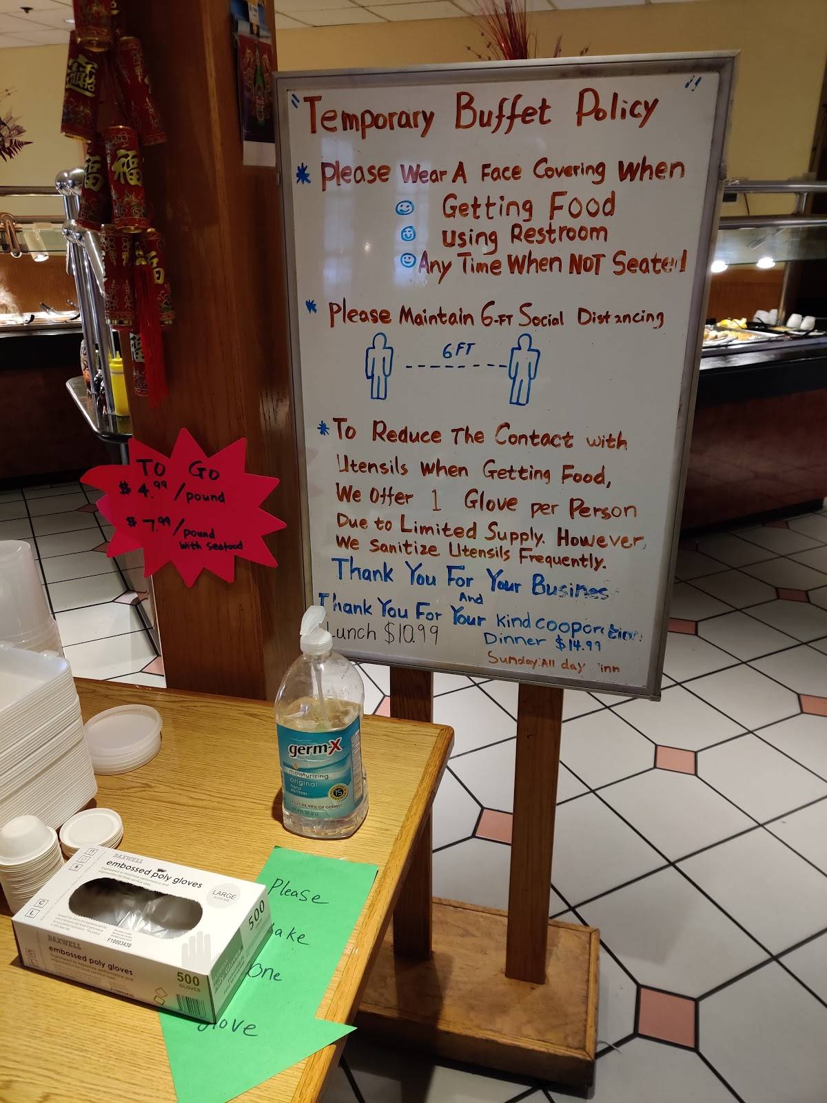 Menu at Royal Star Buffet restaurant, Mount Vernon