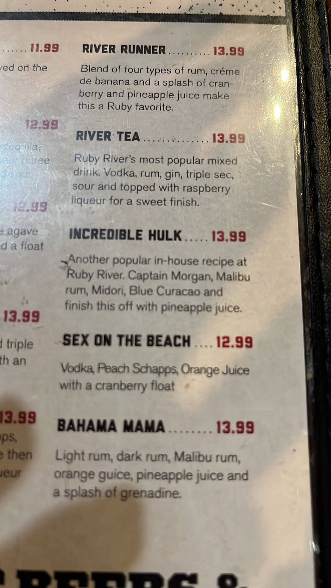 Menu at Ruby River Steakhouse, Provo, S University Ave