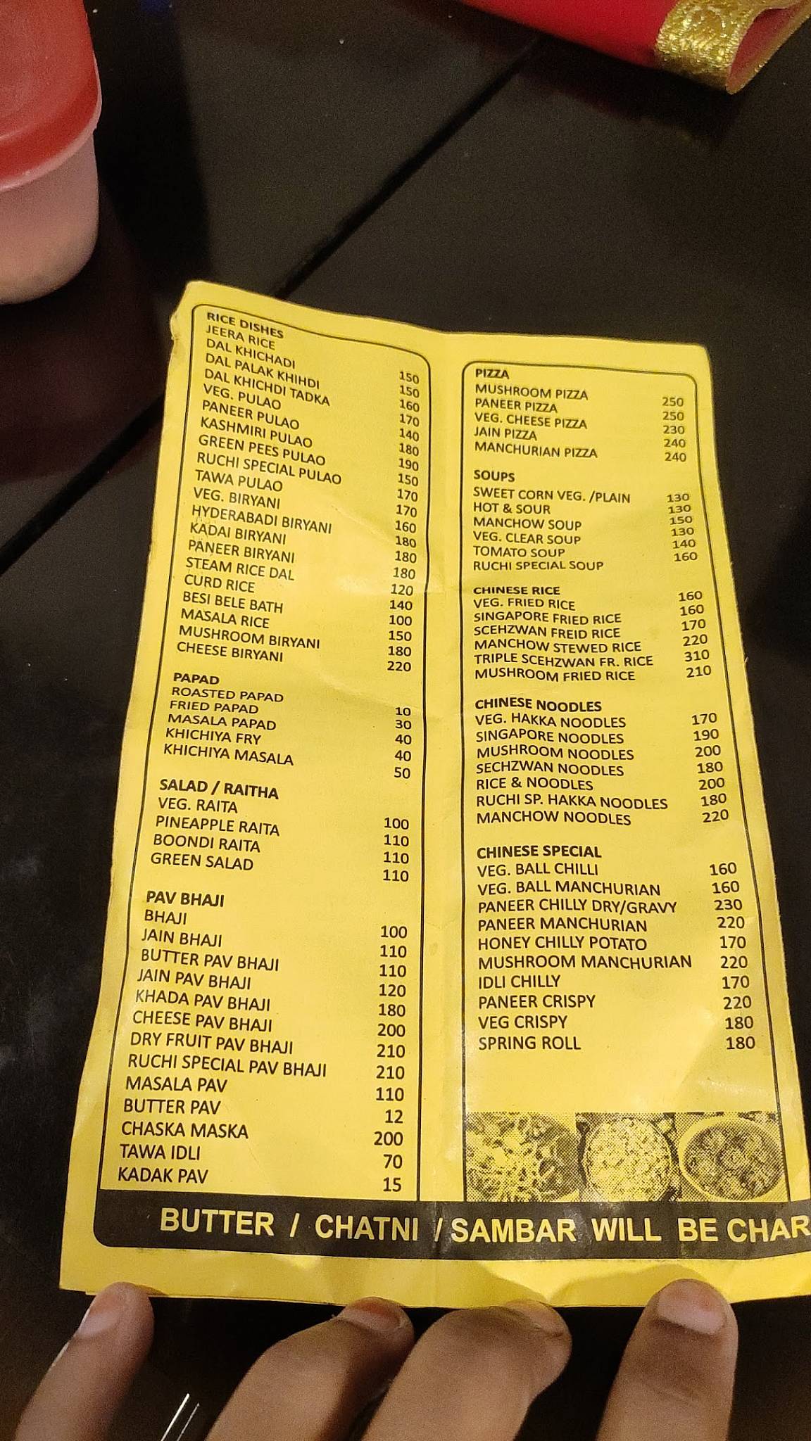 Menu at Ruchi Hotel, Virar, Agashi Rd