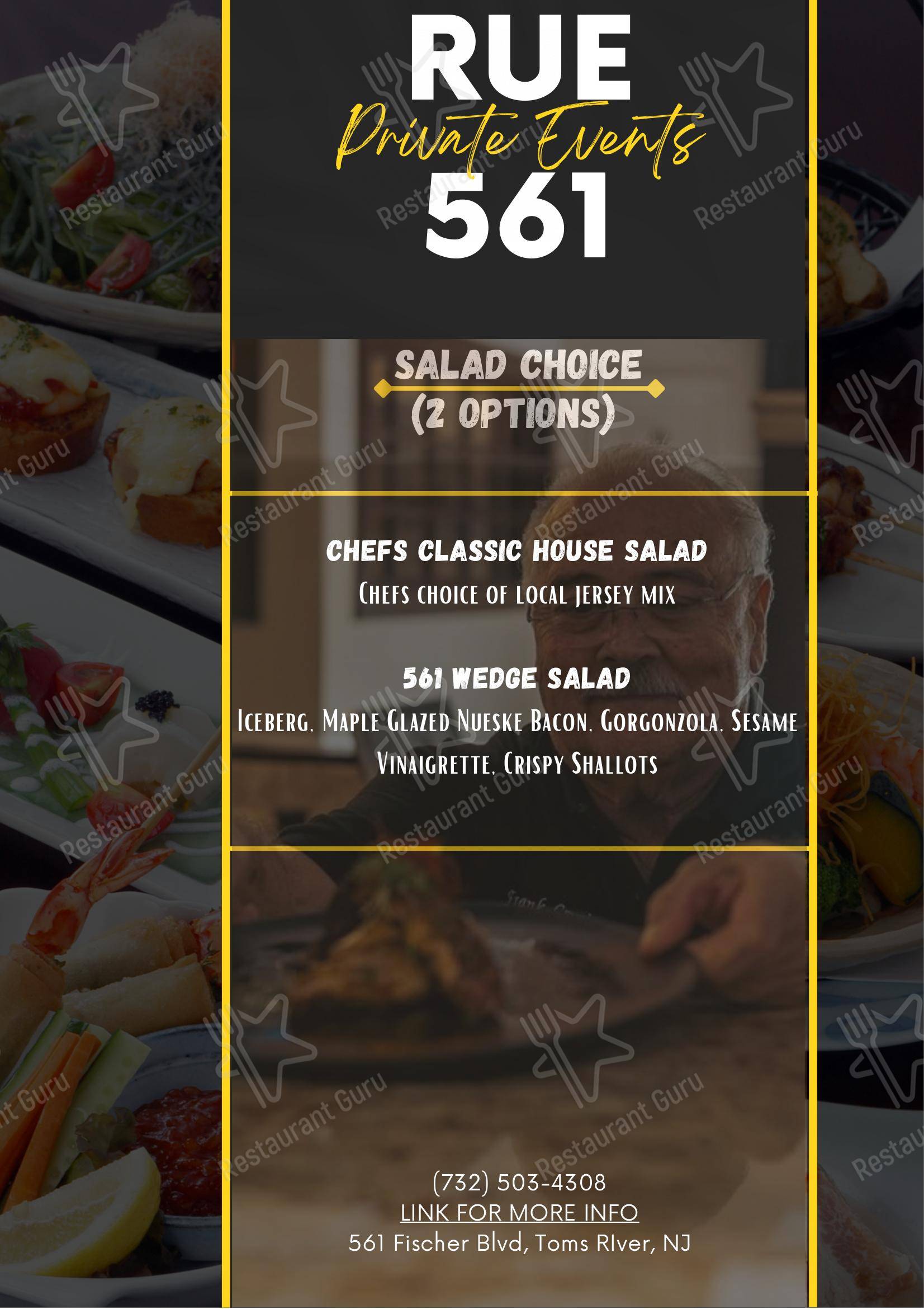 Menu at Rue 561 bistro restaurant, Toms River